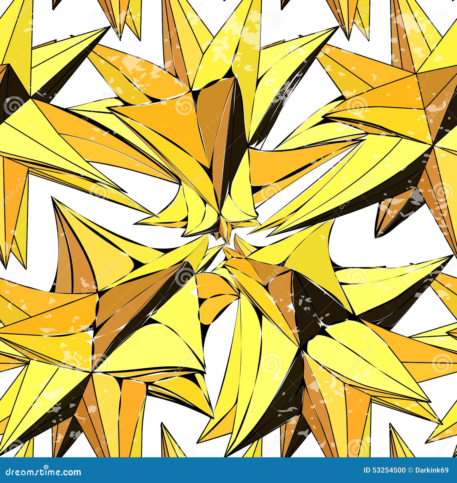 Textile Seamless Pattern of Yellow Triangles in Warm Colors Stock ...