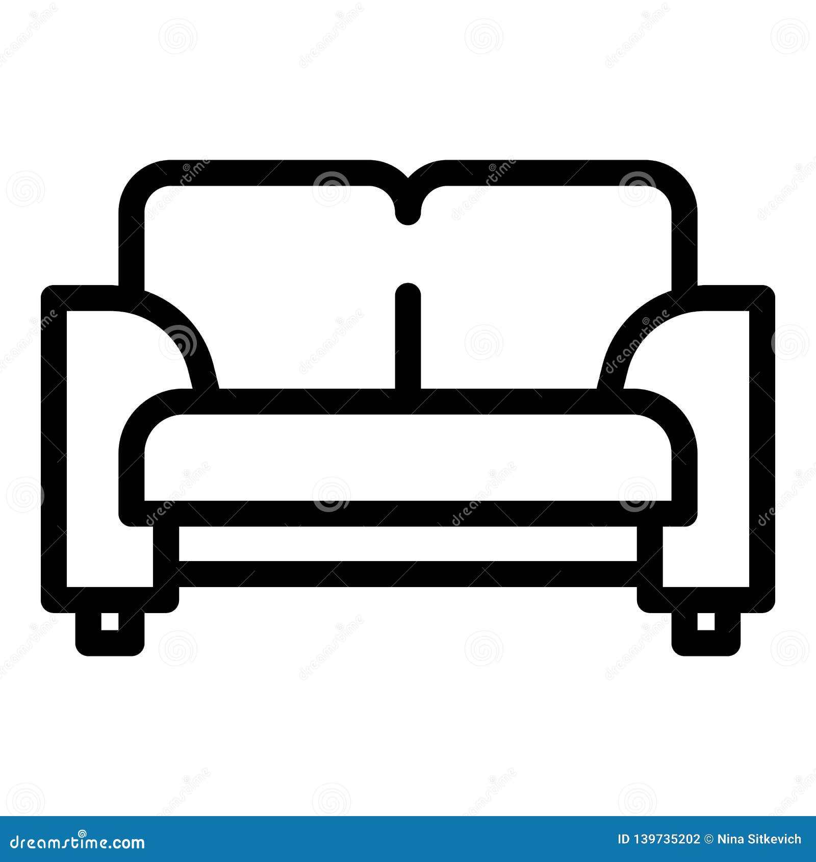 Textile Sofa Icon, Outline Style Stock Vector - Illustration of ...