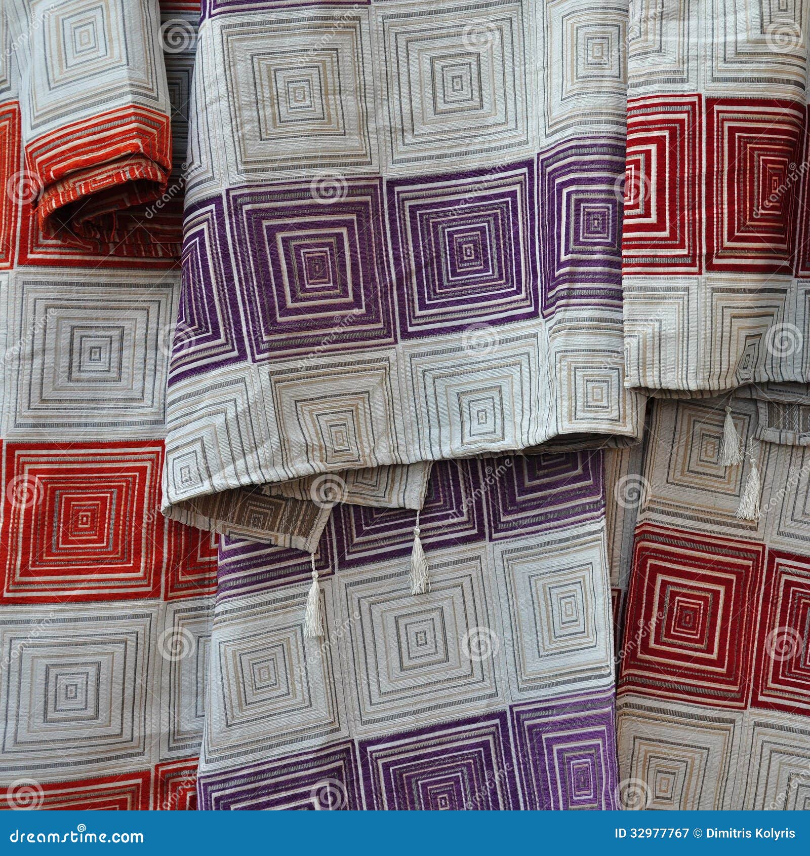 Textile with Squares Pattern Stock Image - Image of material, creased ...