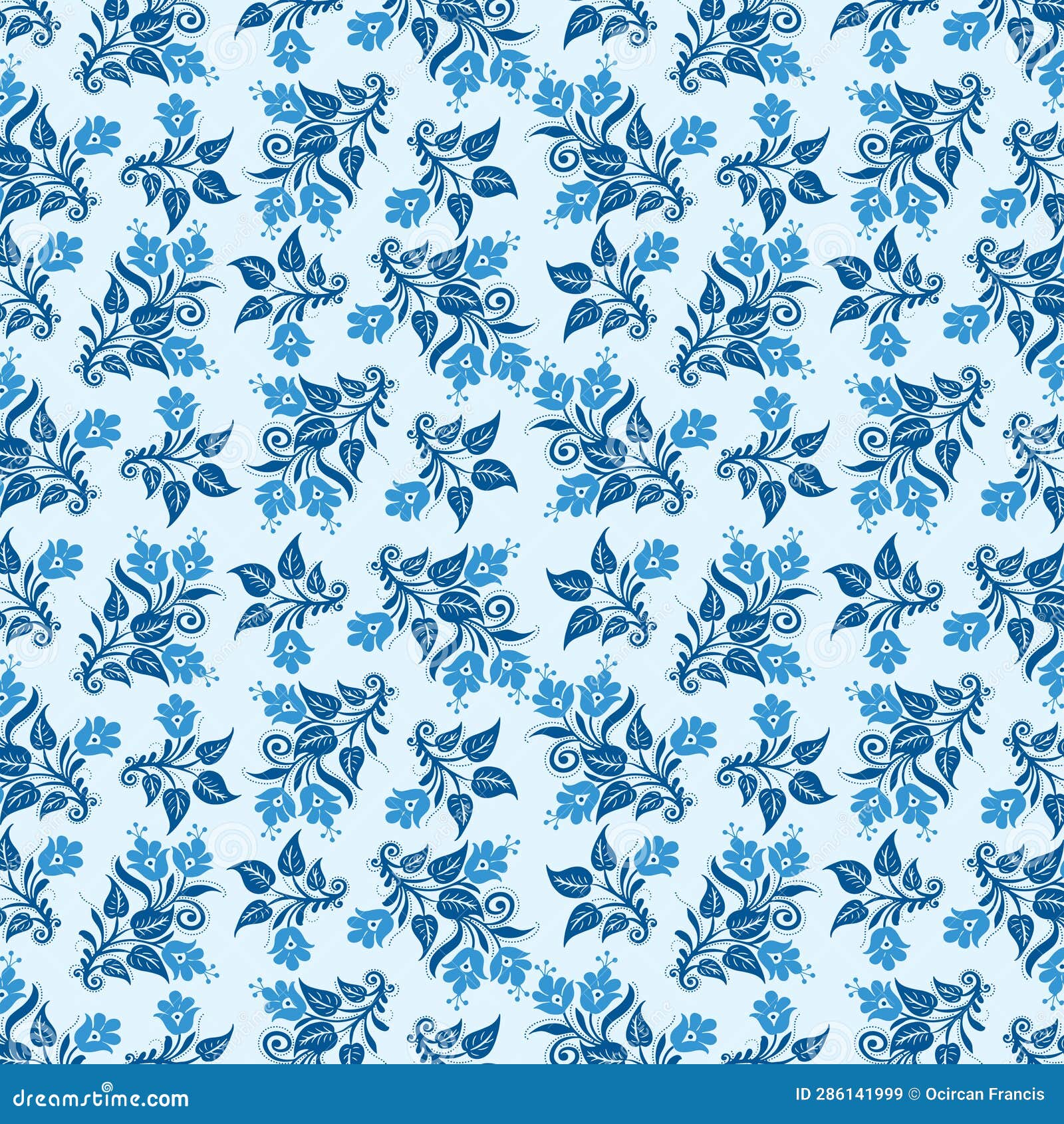 Floral Seamless Fabric Design Stencil Stock Vector - Illustration of ...