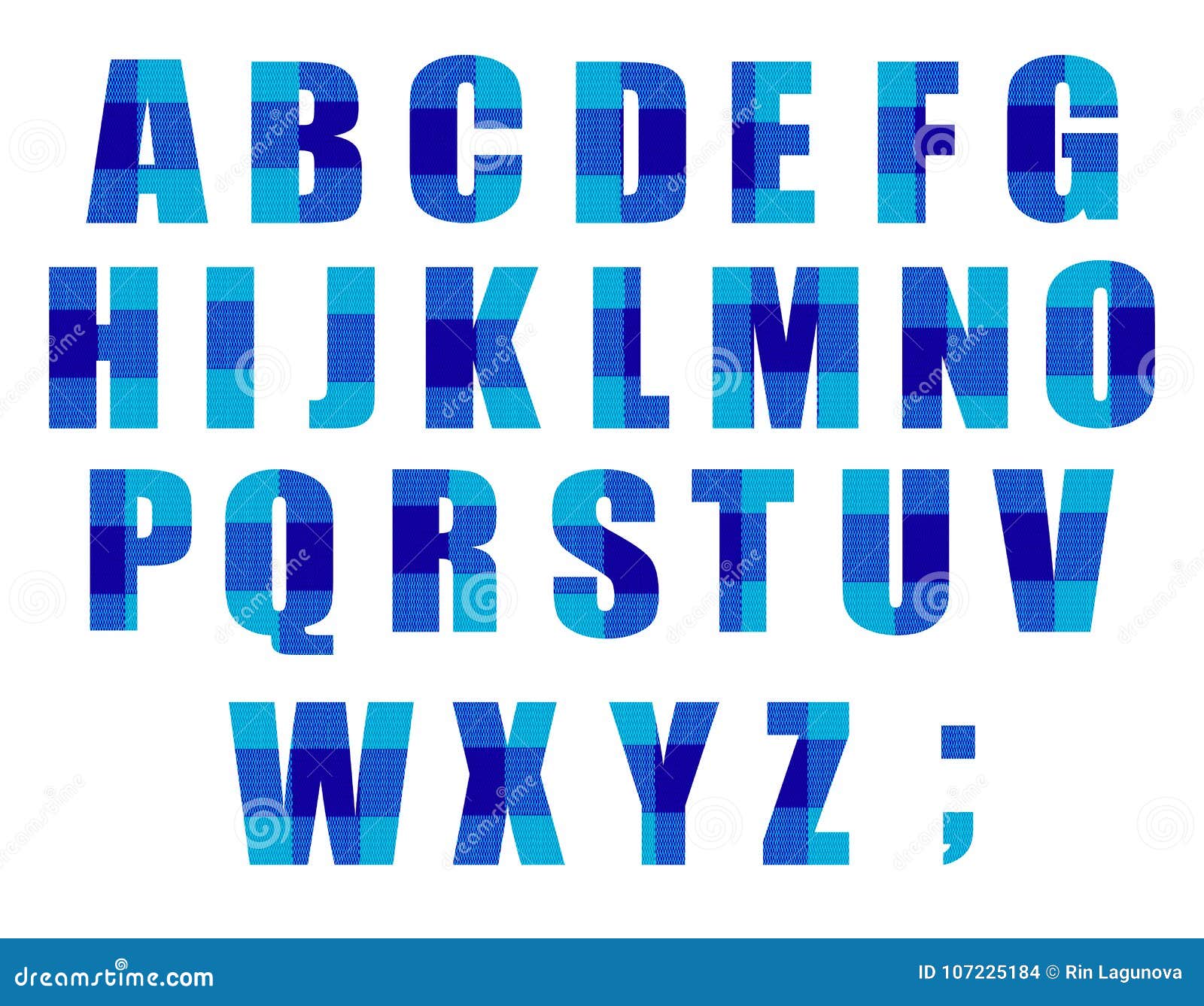 Textile Textures Alphabet Set, VECTOR Isolated on White Stock Vector ...