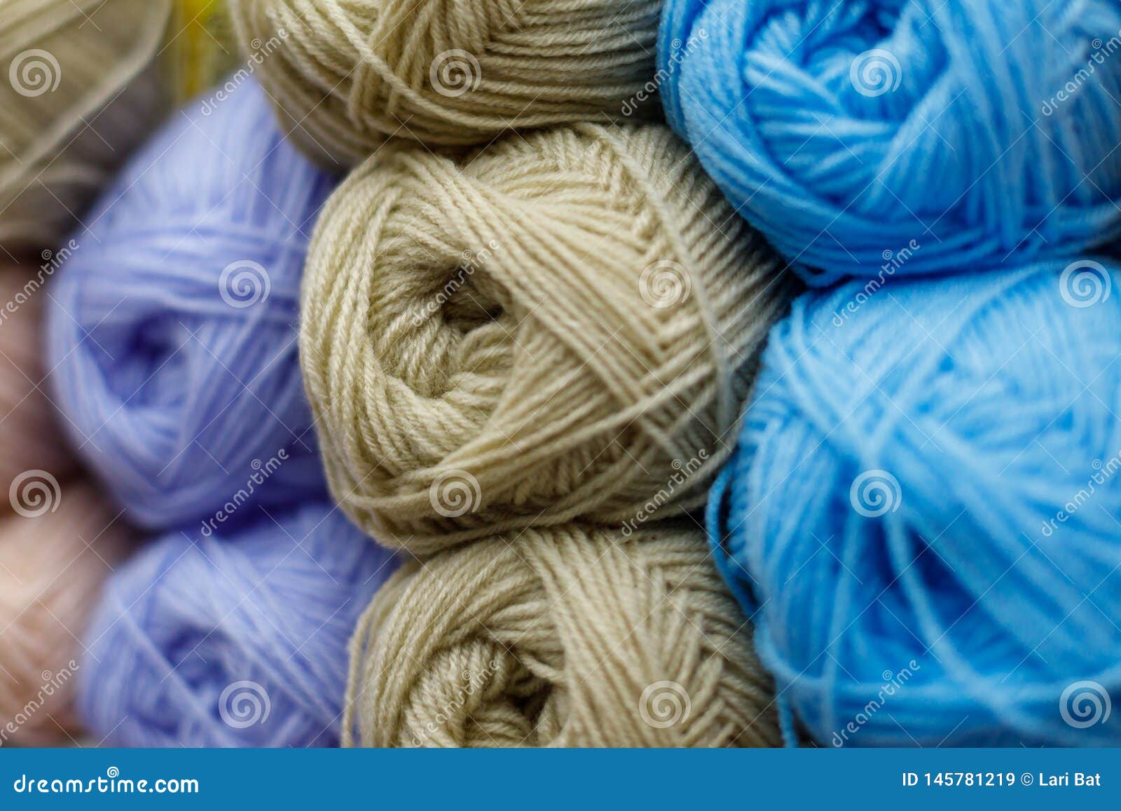 Textile Threads in Hand-made Reels are Displayed for Sale in the Store ...