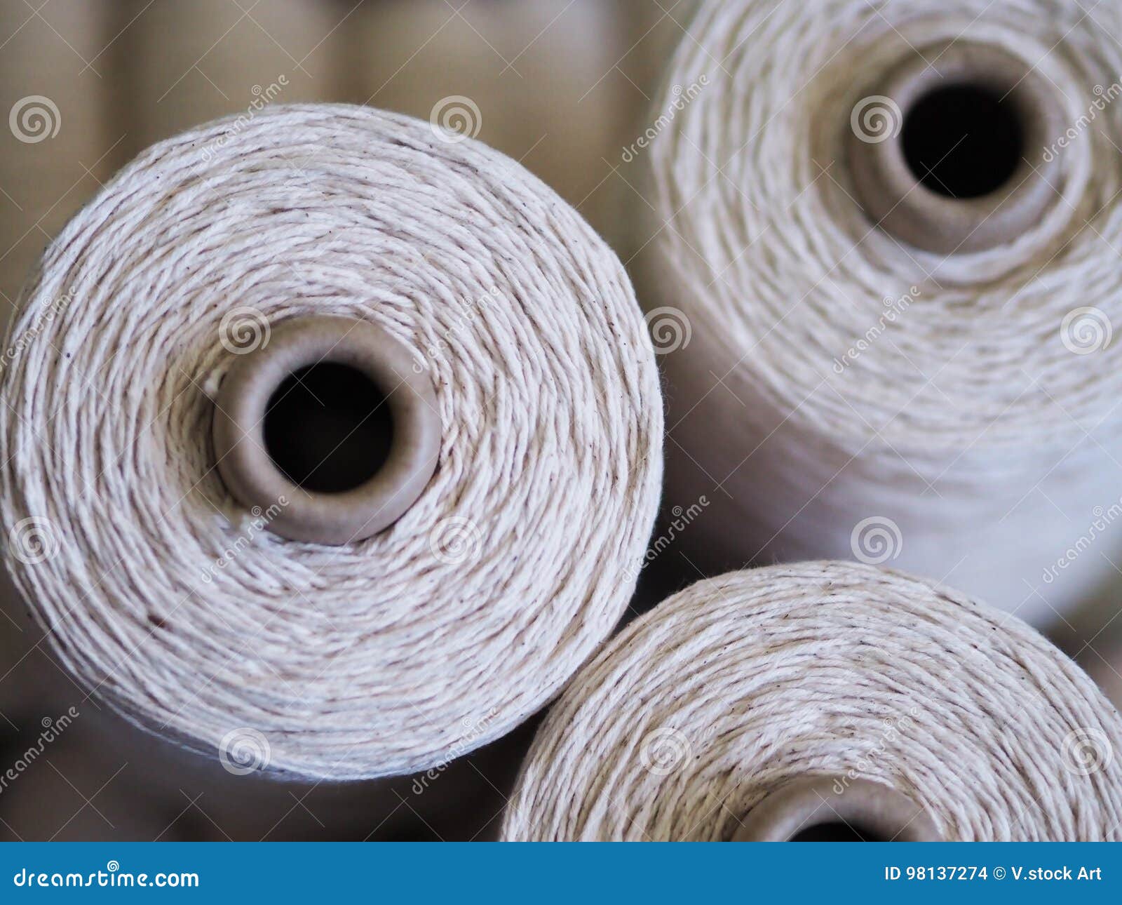 Textile Threads Industry Spoon Close Up Stock Photo - Image of coil ...