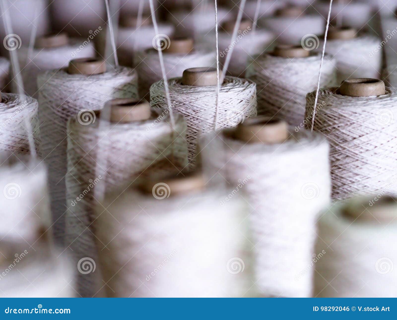 Textile Threads Industry Spoon Close Up Stock Photo - Image of cone ...