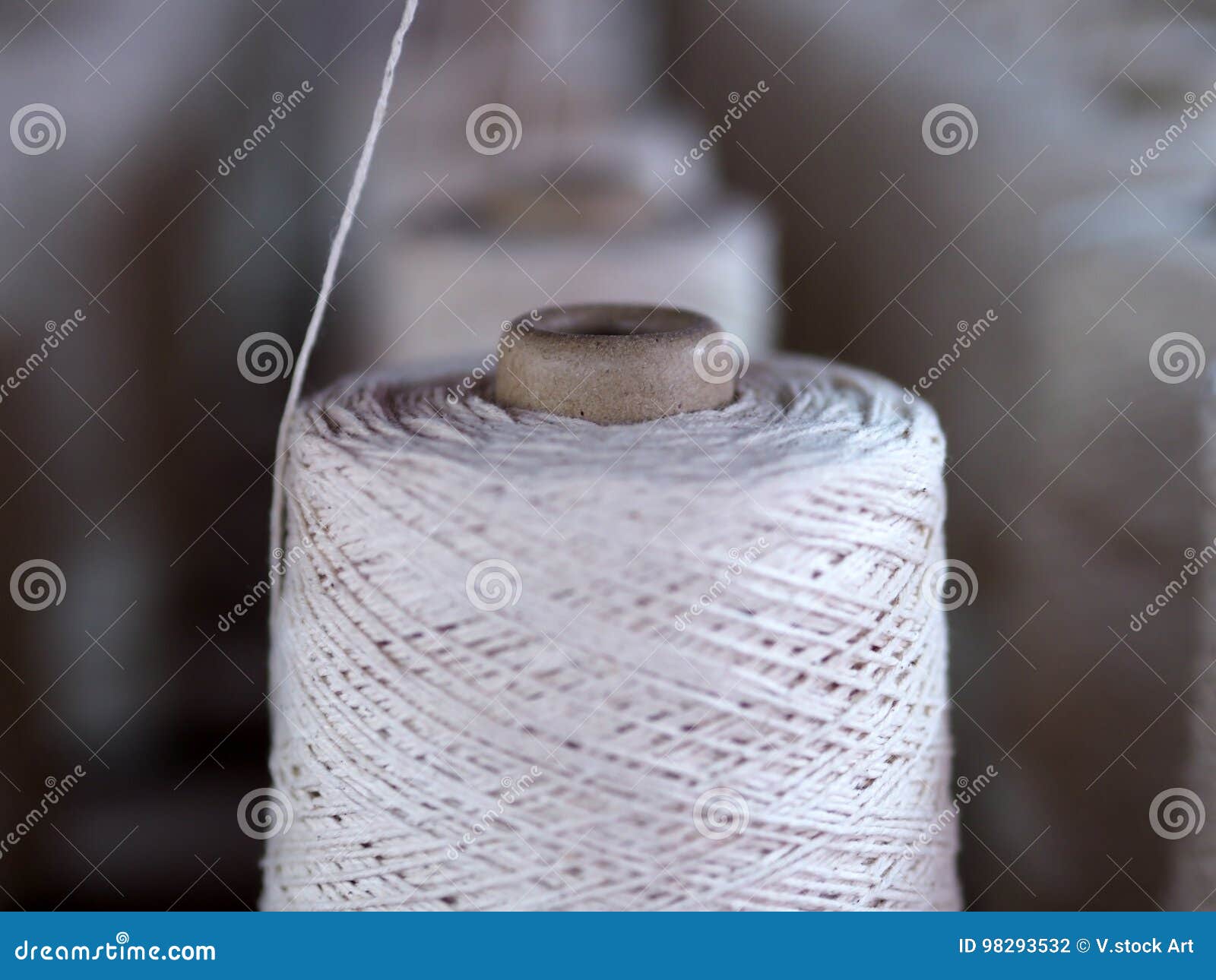 Textile Threads Industry Spoon Close Up Stock Photo - Image of ...
