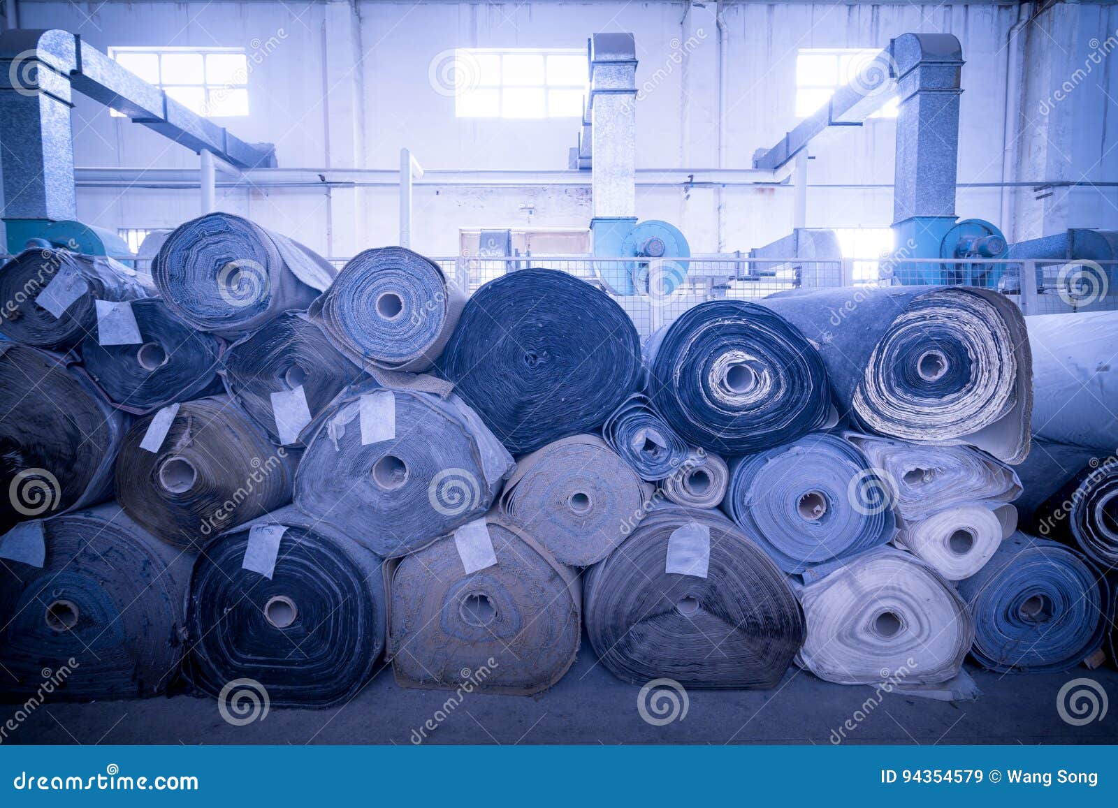 The Textile Warehouse of the Factory Stock Image - Image of stack ...