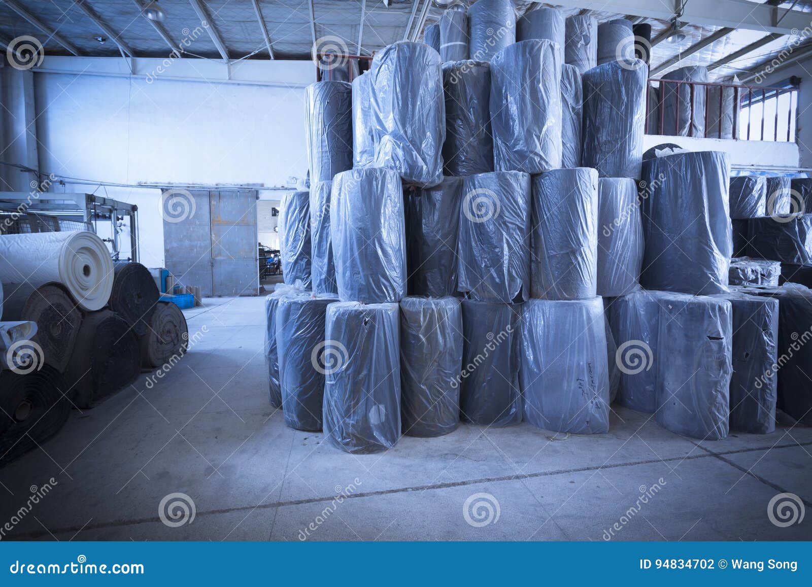 The Textile Warehouse of the Factory Stock Photo - Image of textile ...