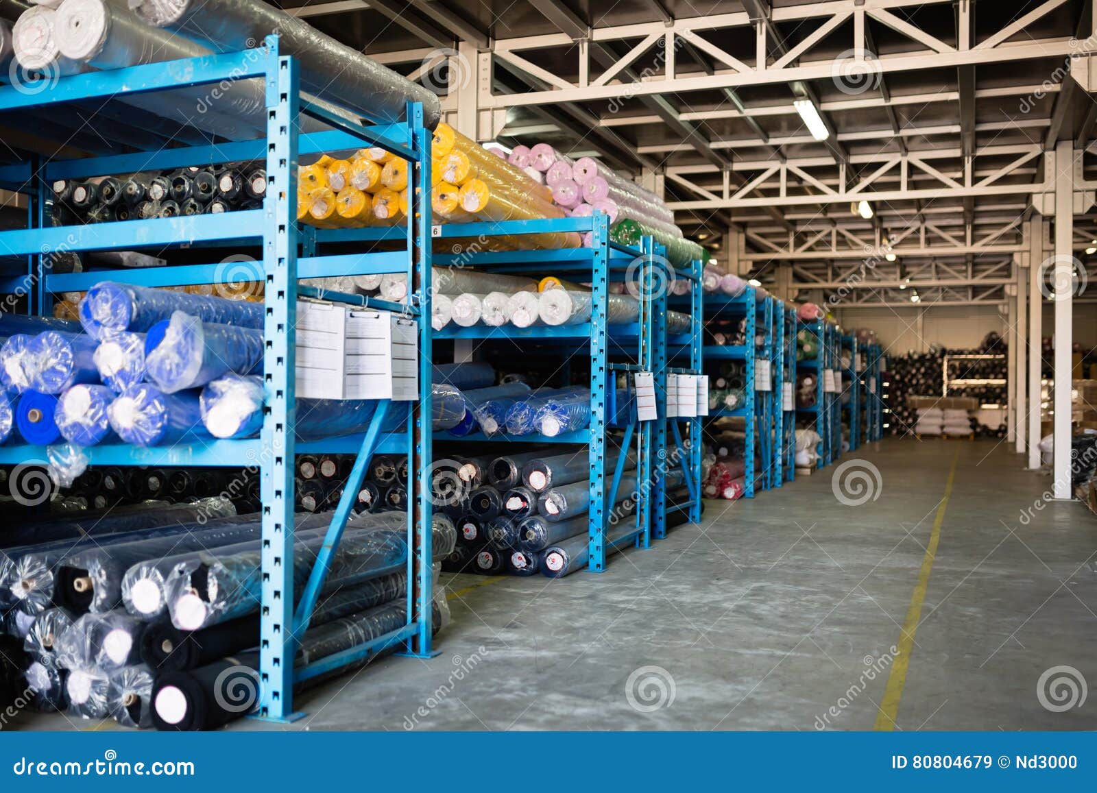 Textile Warehouse Storing Materials Stock Image - Image of decor, goods ...