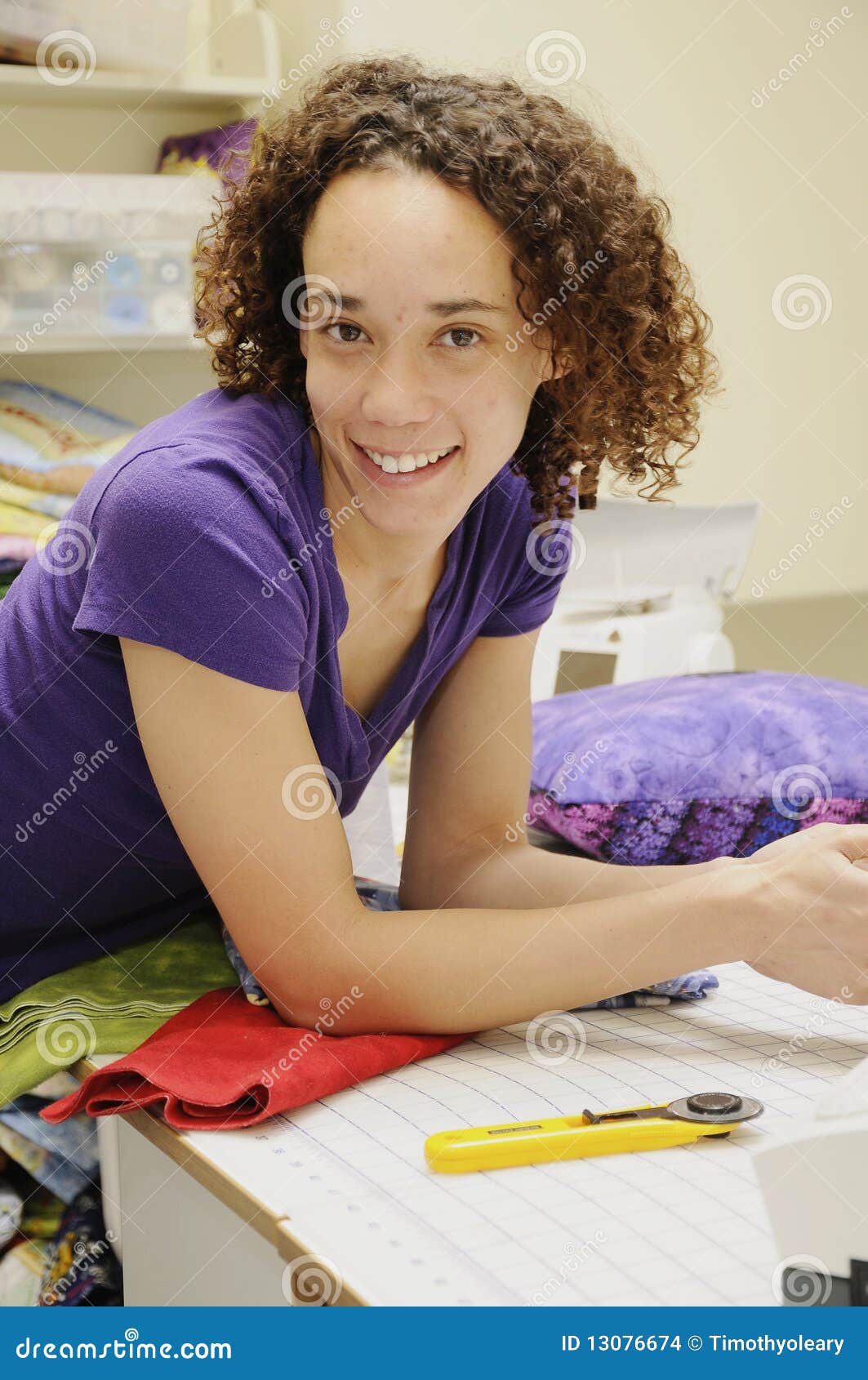 Textile Woman stock photo. Image of craft, cloth, fabric - 13076674