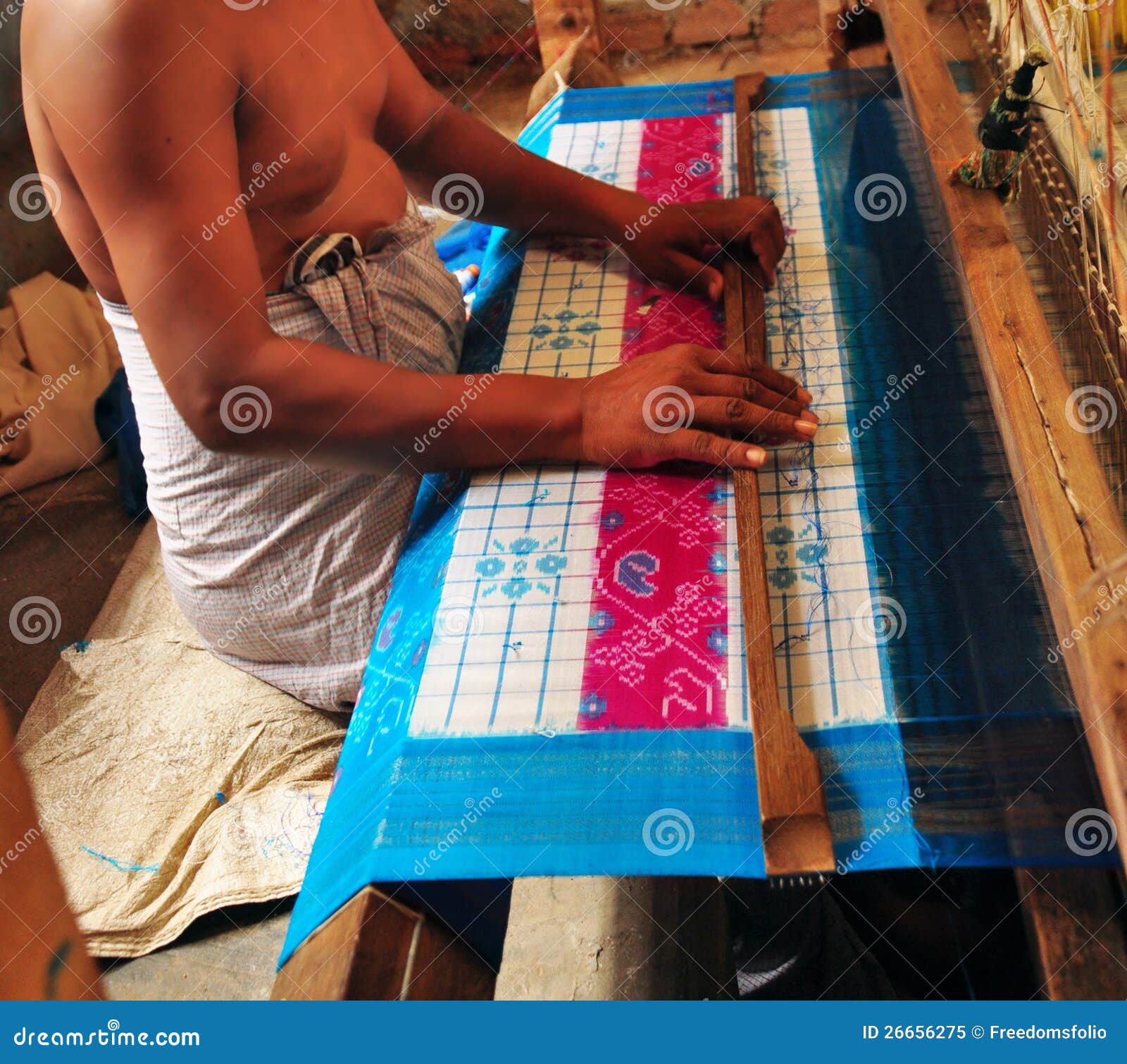 Textile Work at Silk Industry Stock Image - Image of industry, indian ...