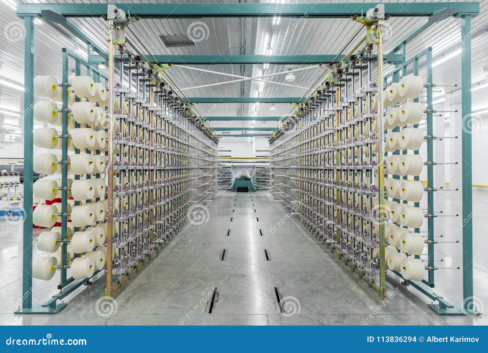 Textile Yarn Processing Shop Stock Photo - Image of material, machinery ...