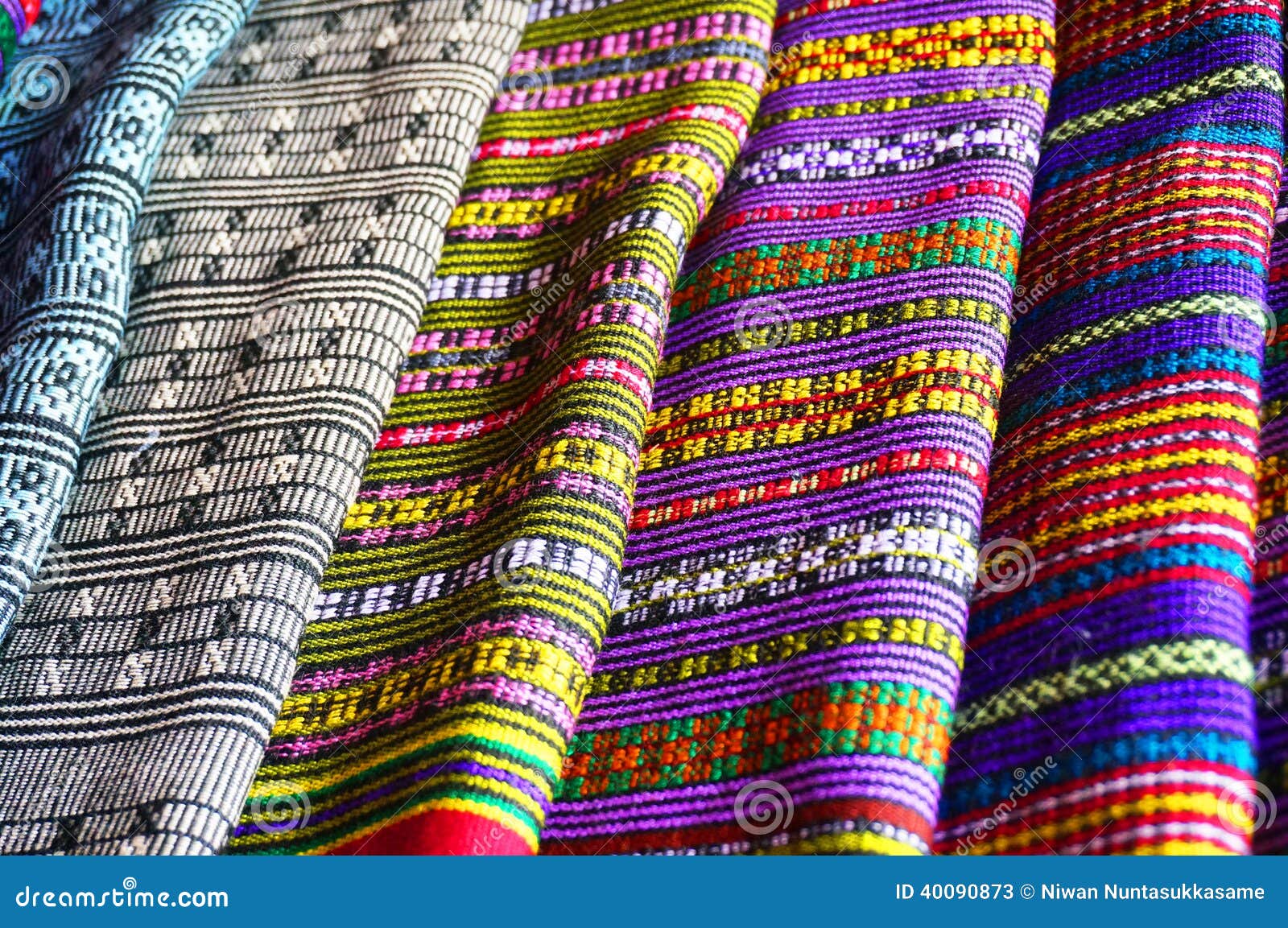 Textiles from Laos stock image. Image of assortment, heap - 40090873