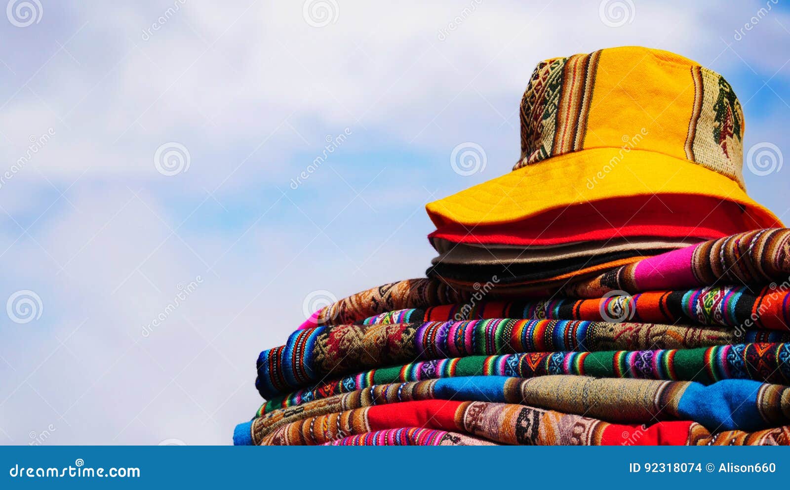 Textiles of South America stock photo. Image of colorful - 92318074