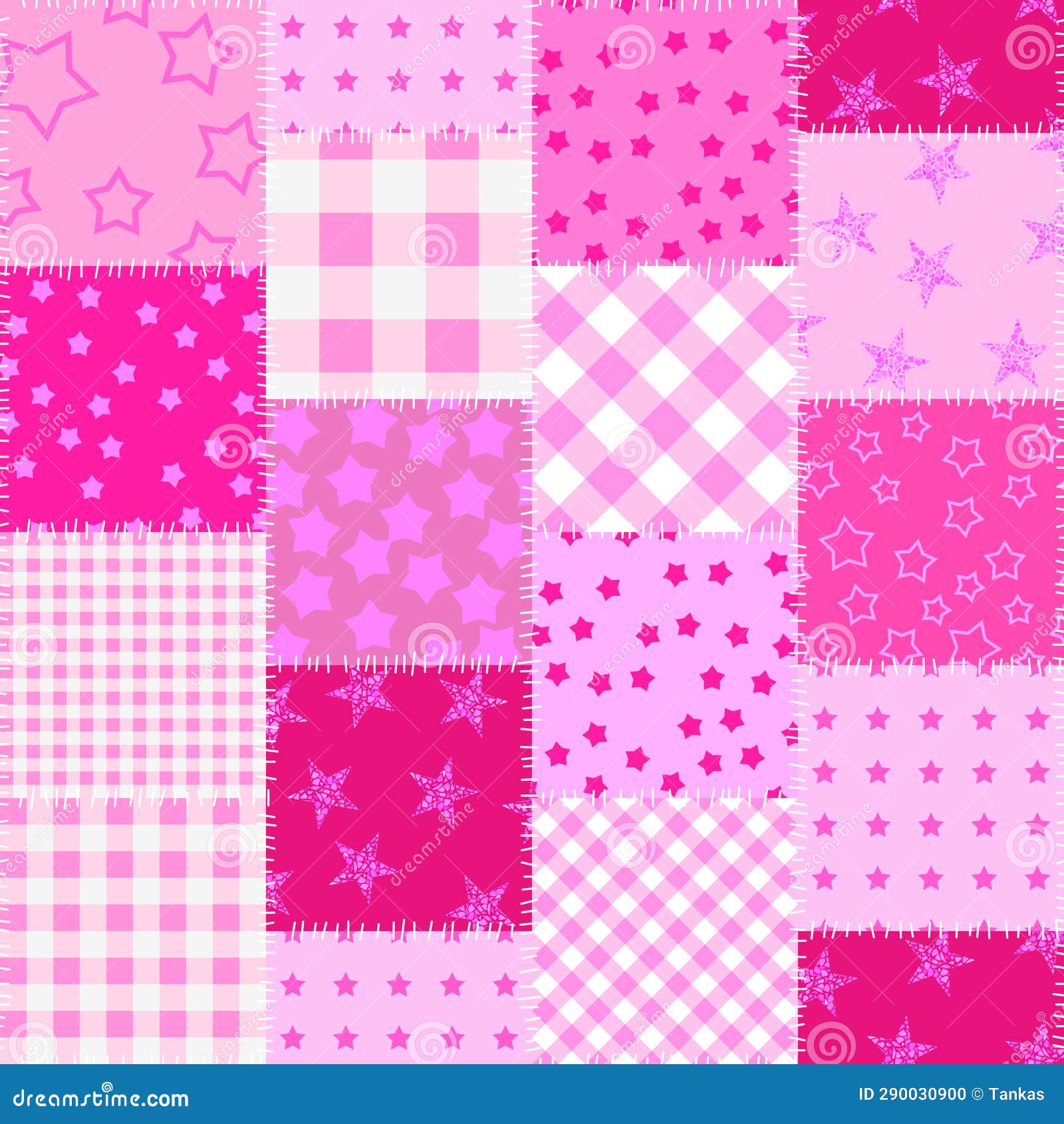 Textille Patchwork Pattern. Pink Pattern in Barbie Style. Seamless ...