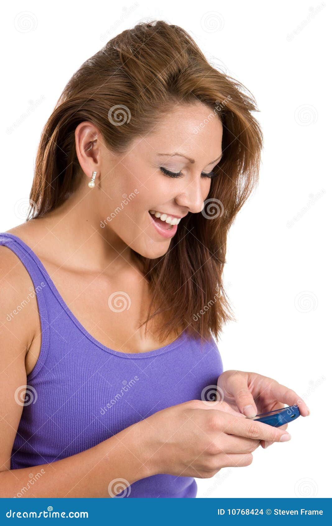 Texting stock photo. Image of female, happy, smiling - 10768424