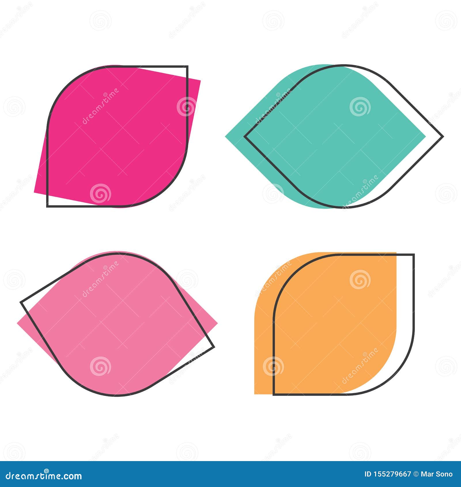 Texting Boxes. Colored Quote Box Speech Bubble Template Text Note Stock ...