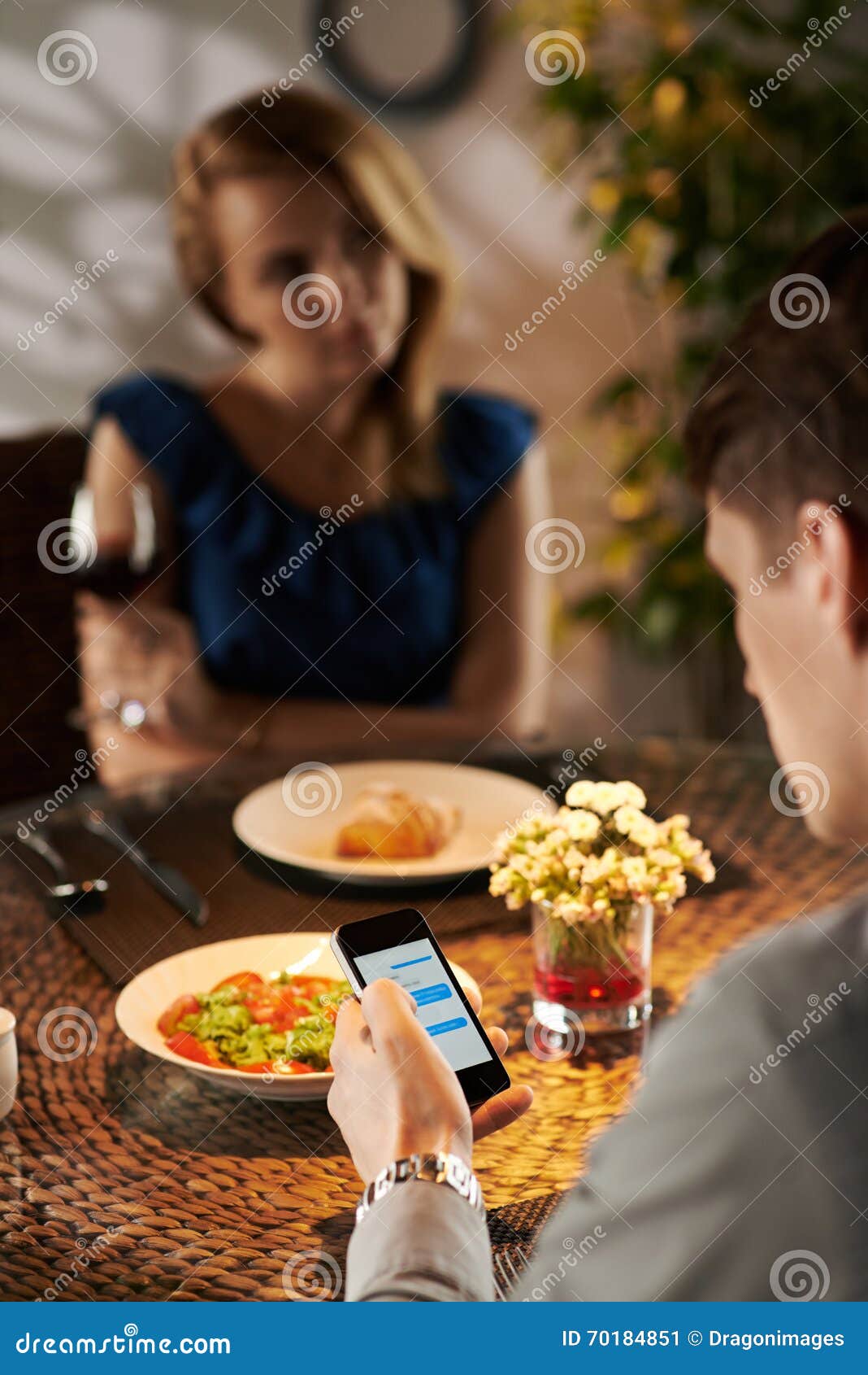 Texting on date stock image. Image of texting, girlfriend - 70184851