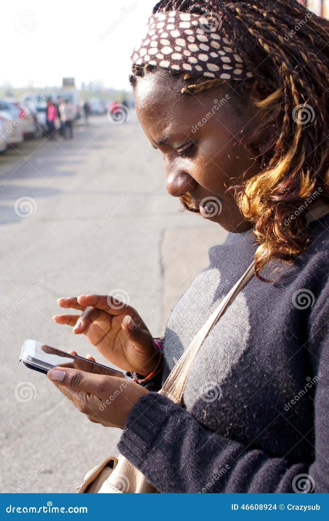 Texting lady stock photo. Image of messaging, holding - 46608924