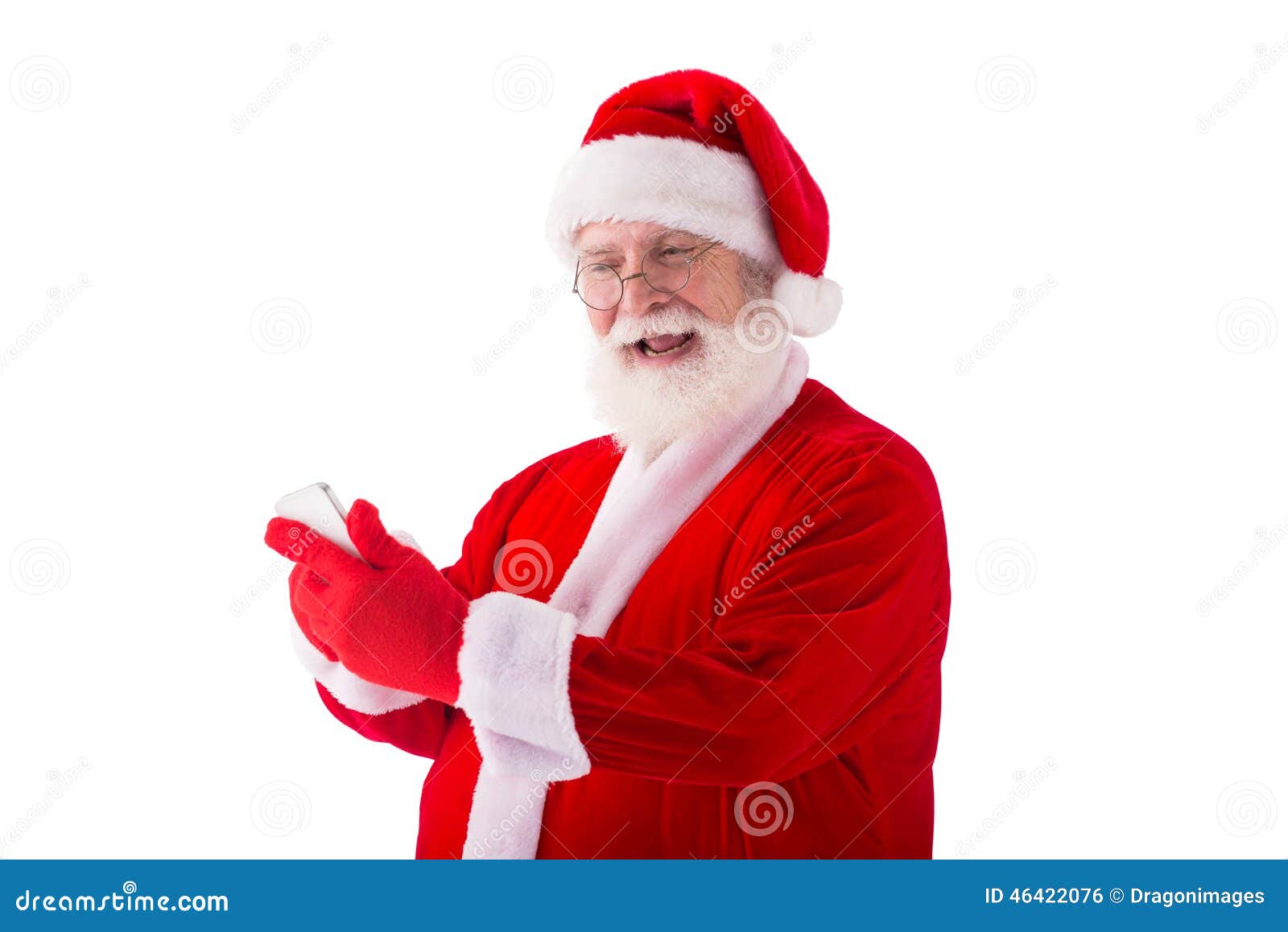 Texting Santa Claus stock photo. Image of lifestyle, message - 46422076