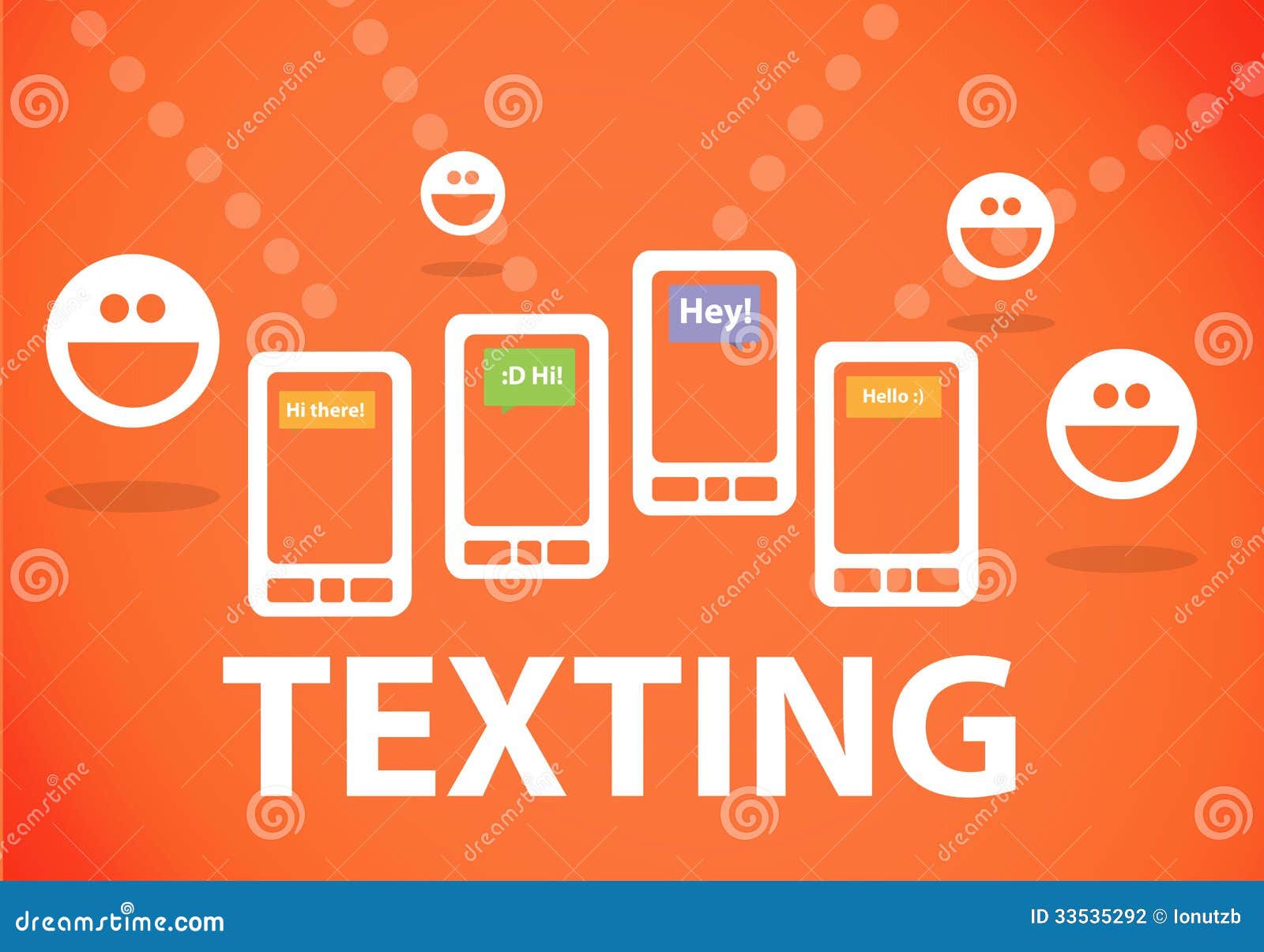 Texting on smartphone stock illustration. Illustration of smartphone ...