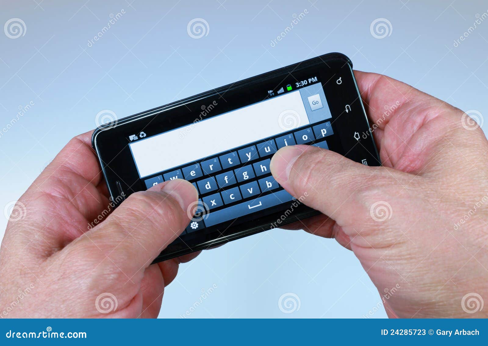 Texting Thumbs on Smartphone Stock Image - Image of cell, blank: 24285723