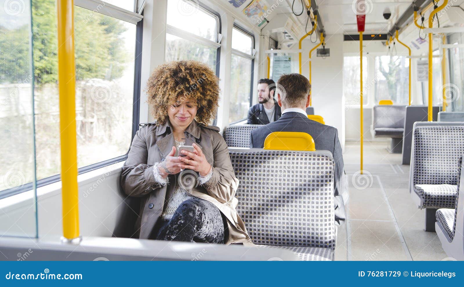 Texting on the train stock image. Image of capital, technology - 76281729