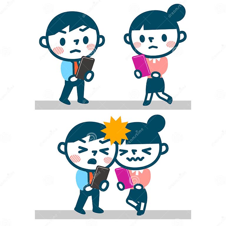 Texting while walking stock vector. Illustration of walk - 79761462