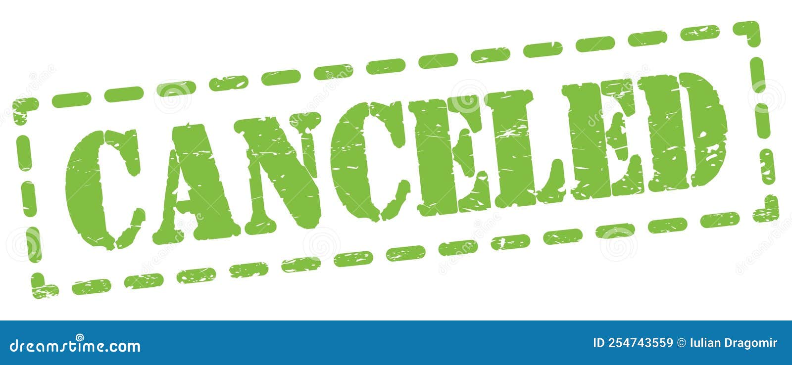Texto Cancelado Escrito No Sinal De Carimbo Verde Ilustração Stock ...