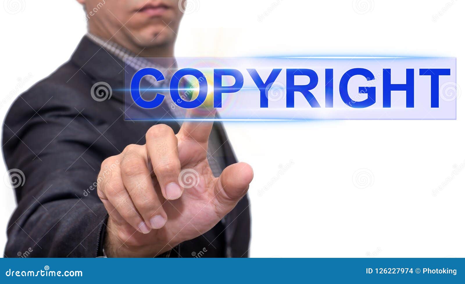 Texto De Copyright Con El Hombre De Negocios Foto de archivo - Imagen ...