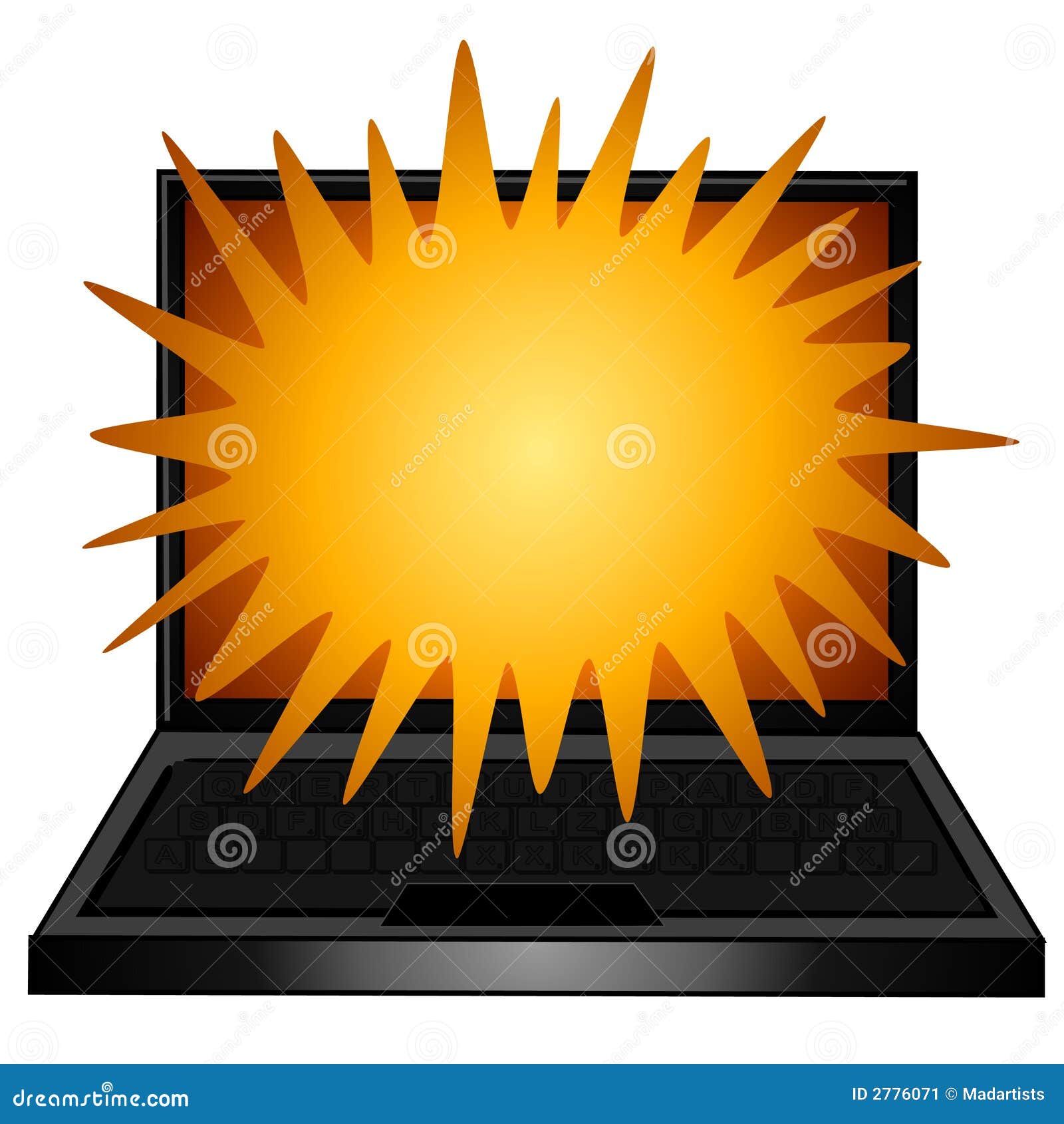 Texto De Explosão Do Computador Portátil Ilustração Stock - Ilustração ...