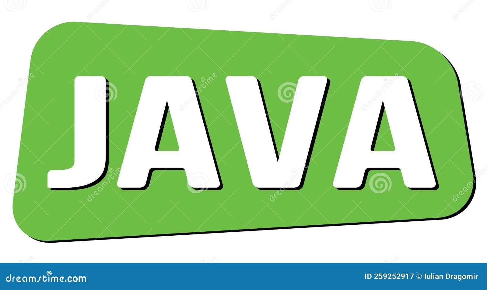 Texto De Java En El Signo De La Marca De Trapecio Verde Stock de ...