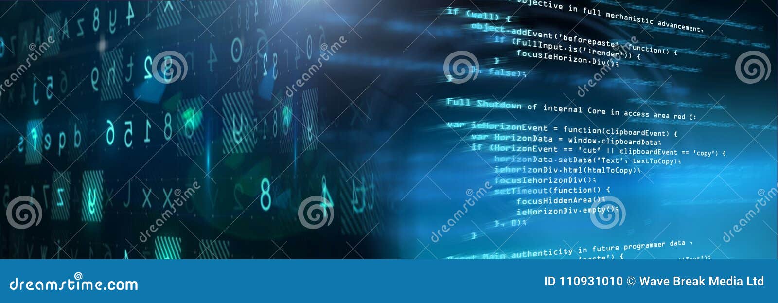 Texto De La Codificación Con La Transición Stock de ilustración ...