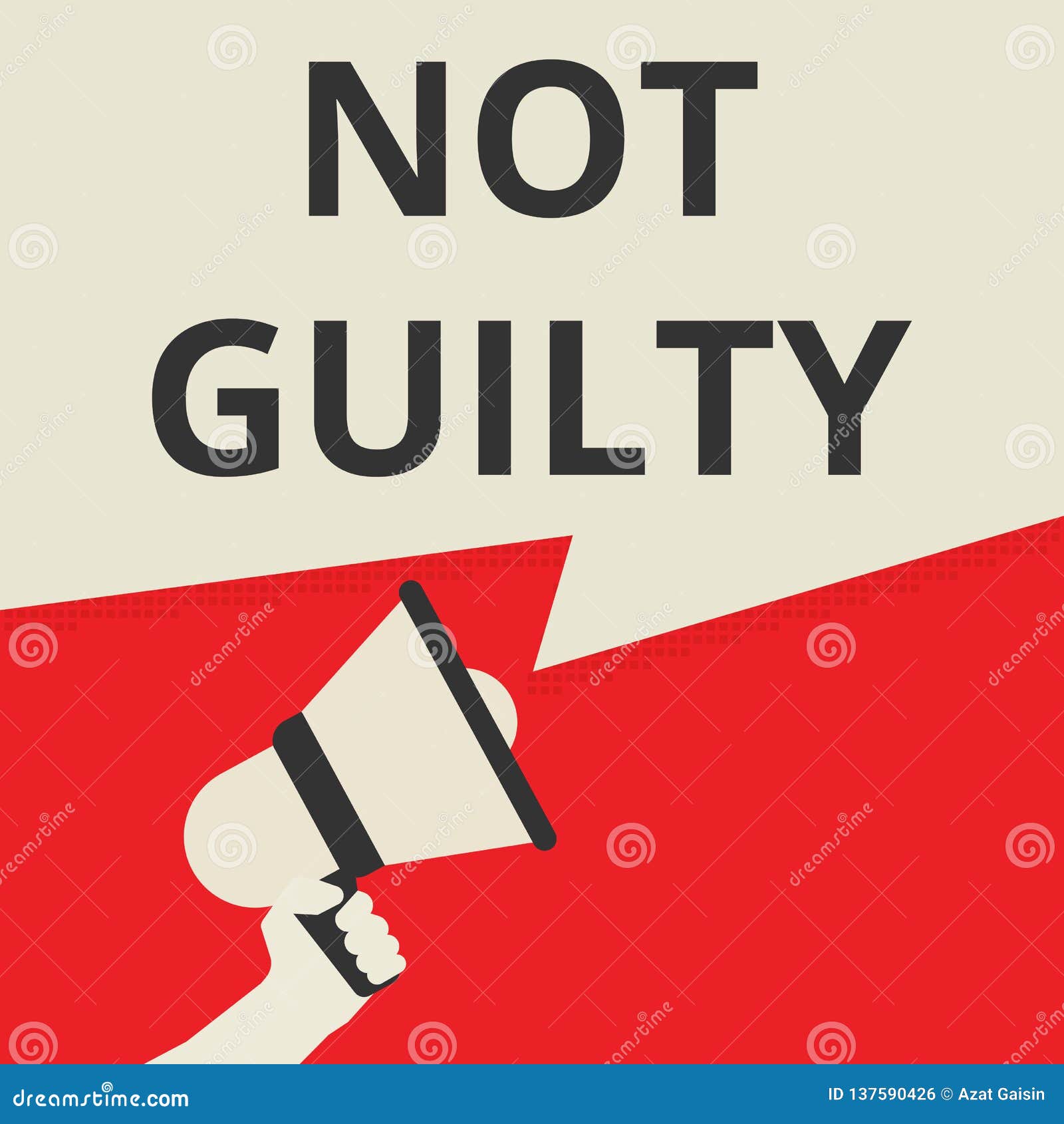 Texto De La Escritura De La Palabra No Culpable Stock de ilustración ...