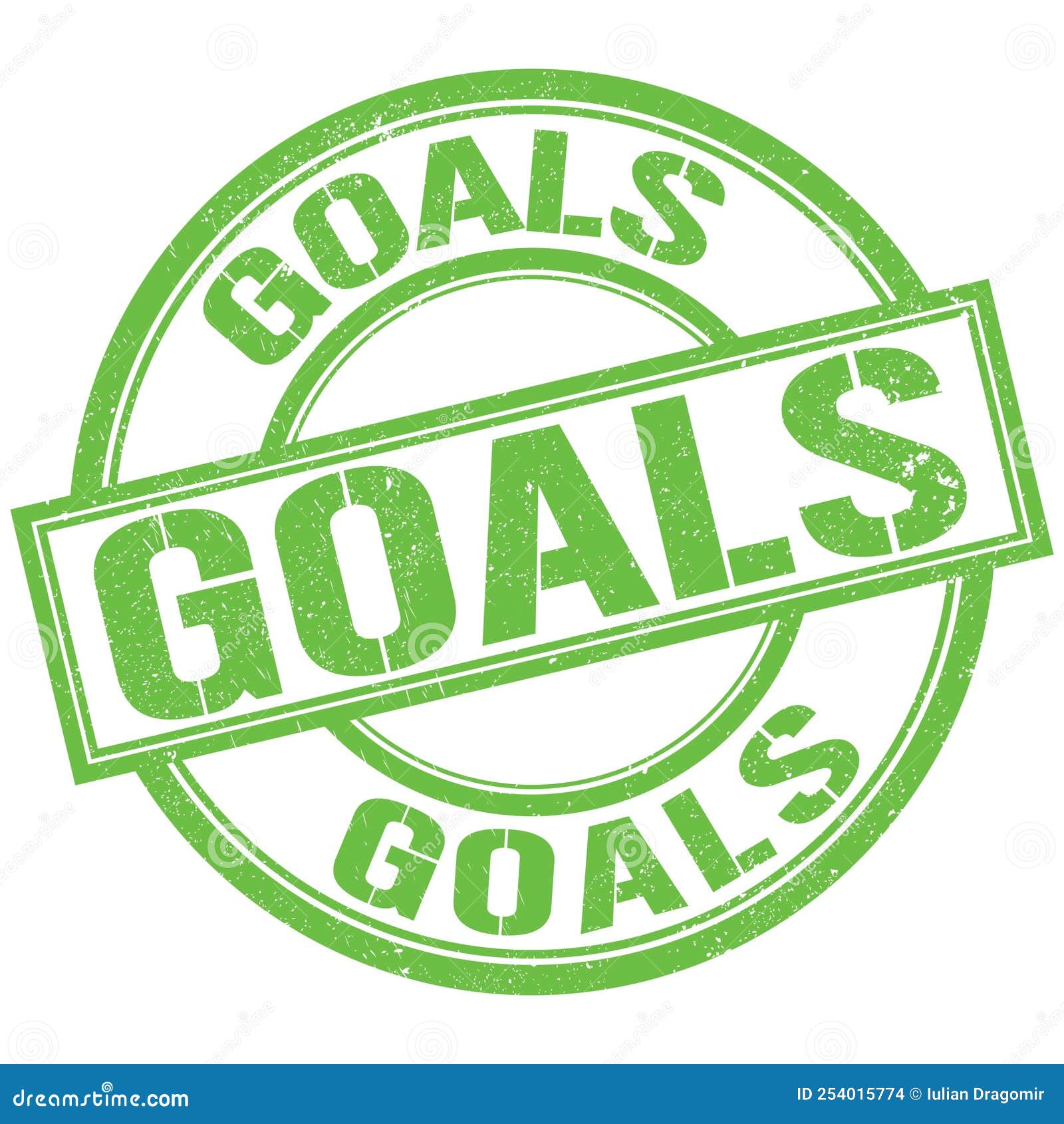 Texto De Objetivos Escrito Em Sinal Verde Ilustração Stock - Ilustração ...