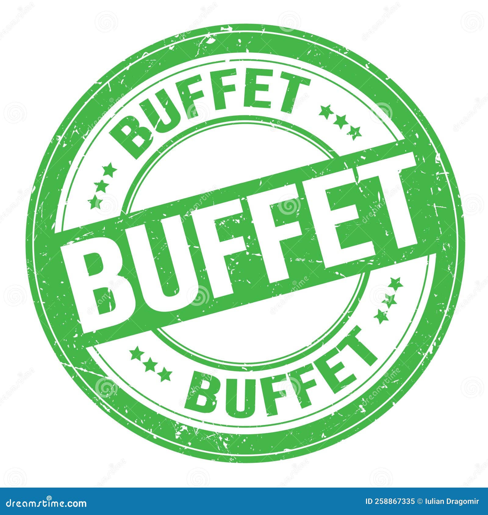 Texto Do Buffet Escrito No Sinal Verde Redondo Ilustração Stock ...