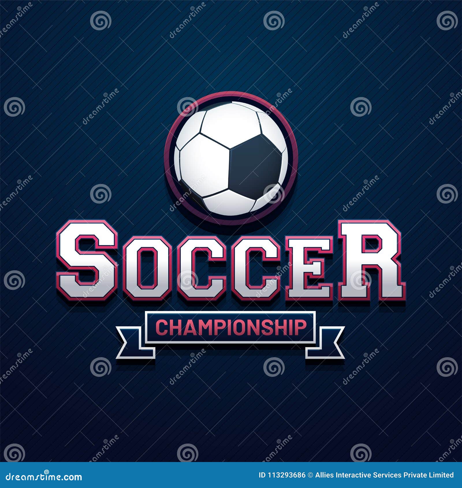 Texto Do Campeonato Do Futebol Com Bola De Futebol Ilustração Stock ...