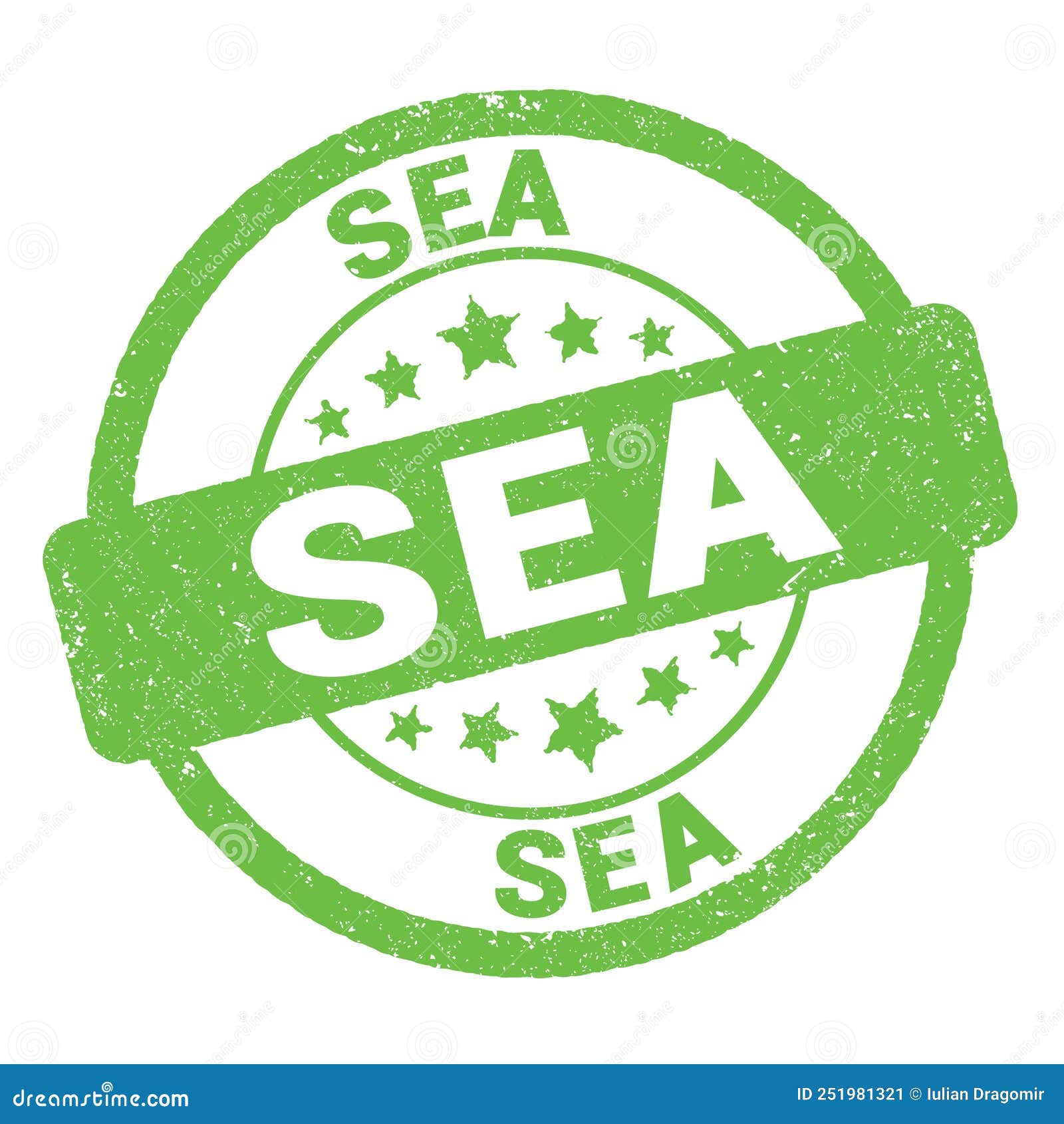 Texto Do Mar Escrito Em Sinal Verde Ilustração Stock - Ilustração de ...