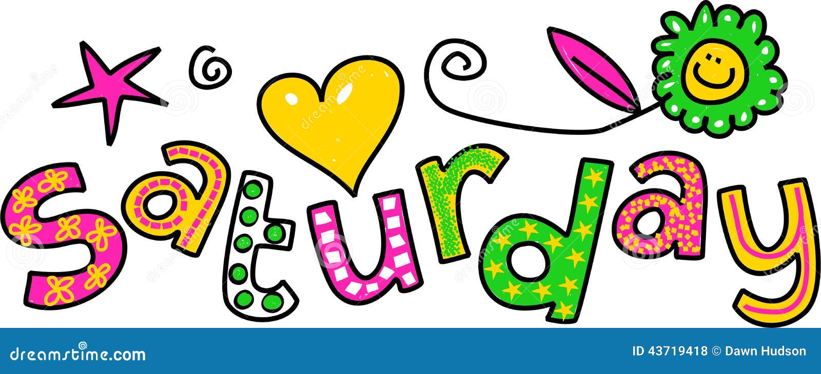 Texto Dos Desenhos Animados De Sábado Ilustração Stock - Ilustração de ...