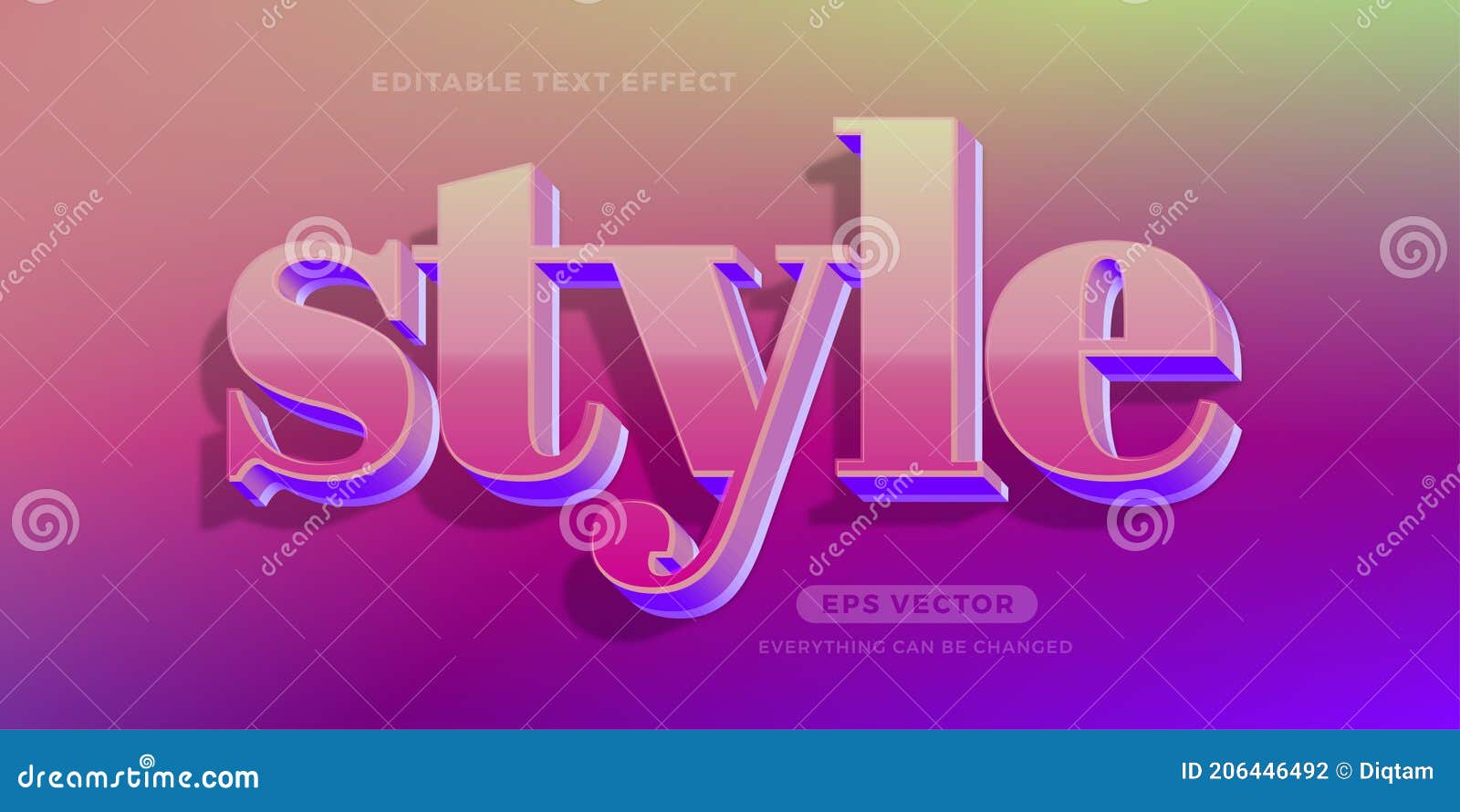 Texto editable de moda ilustración del vector. Ilustración de efecto ...