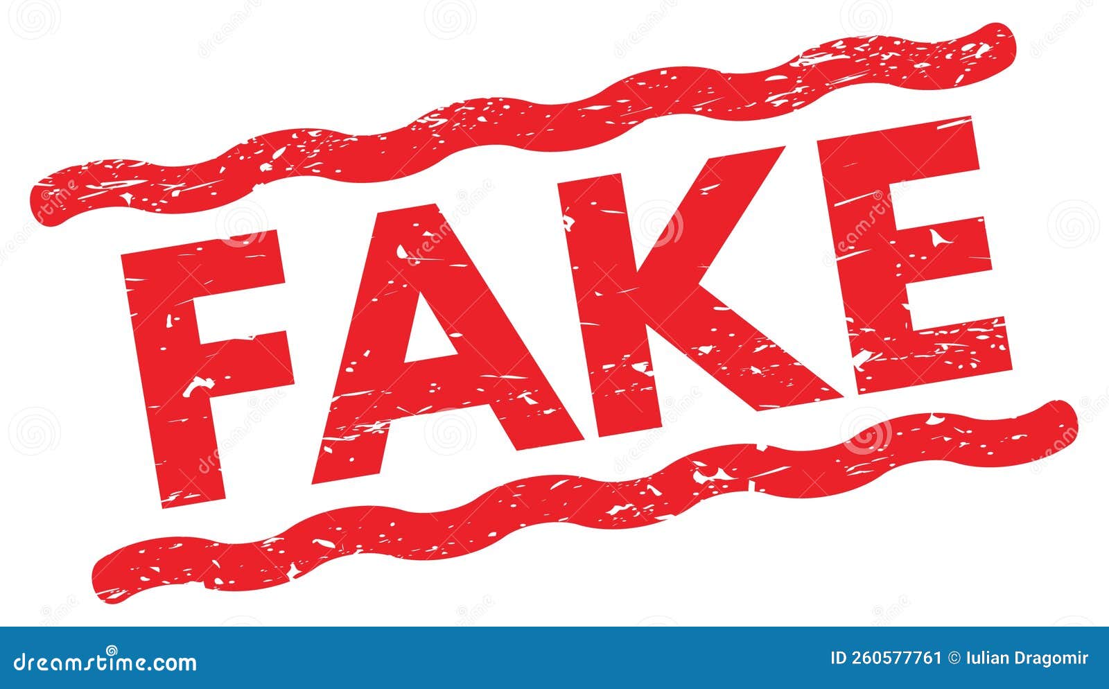 Texto Falso No Sinal De Carimbo De Linhas Vermelhas Ilustração Stock ...