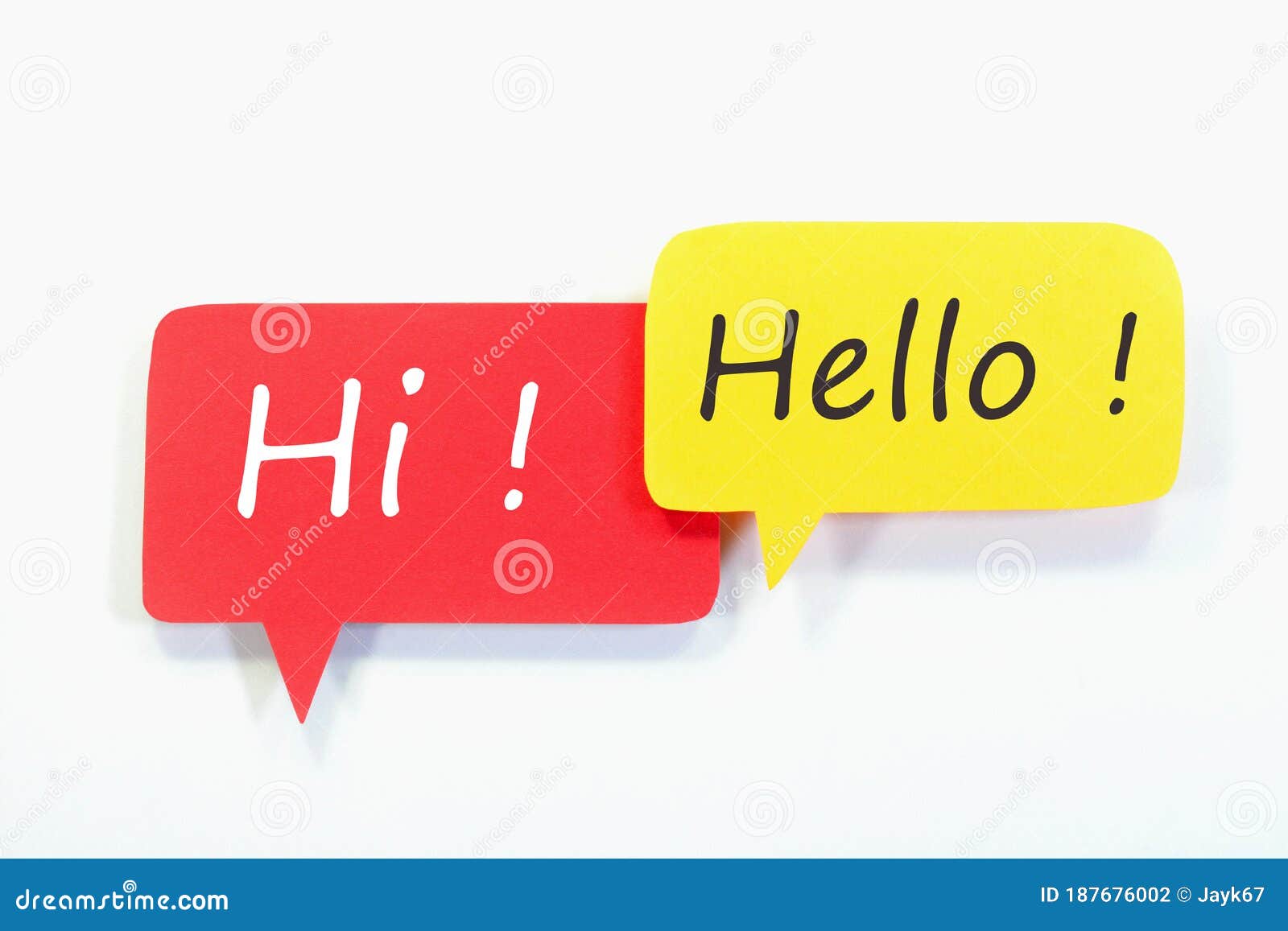 Texto hi y hello foto de archivo. Imagen de burbuja - 187676002