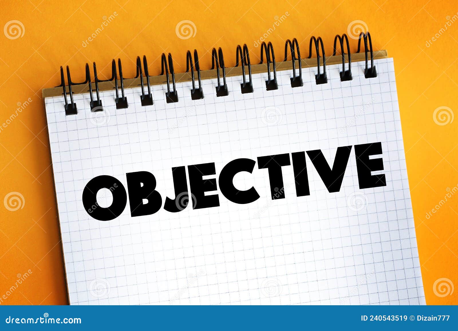Texto Objetivo No Plano De Fundo Do Conceito Do Bloco De Notas Imagem ...