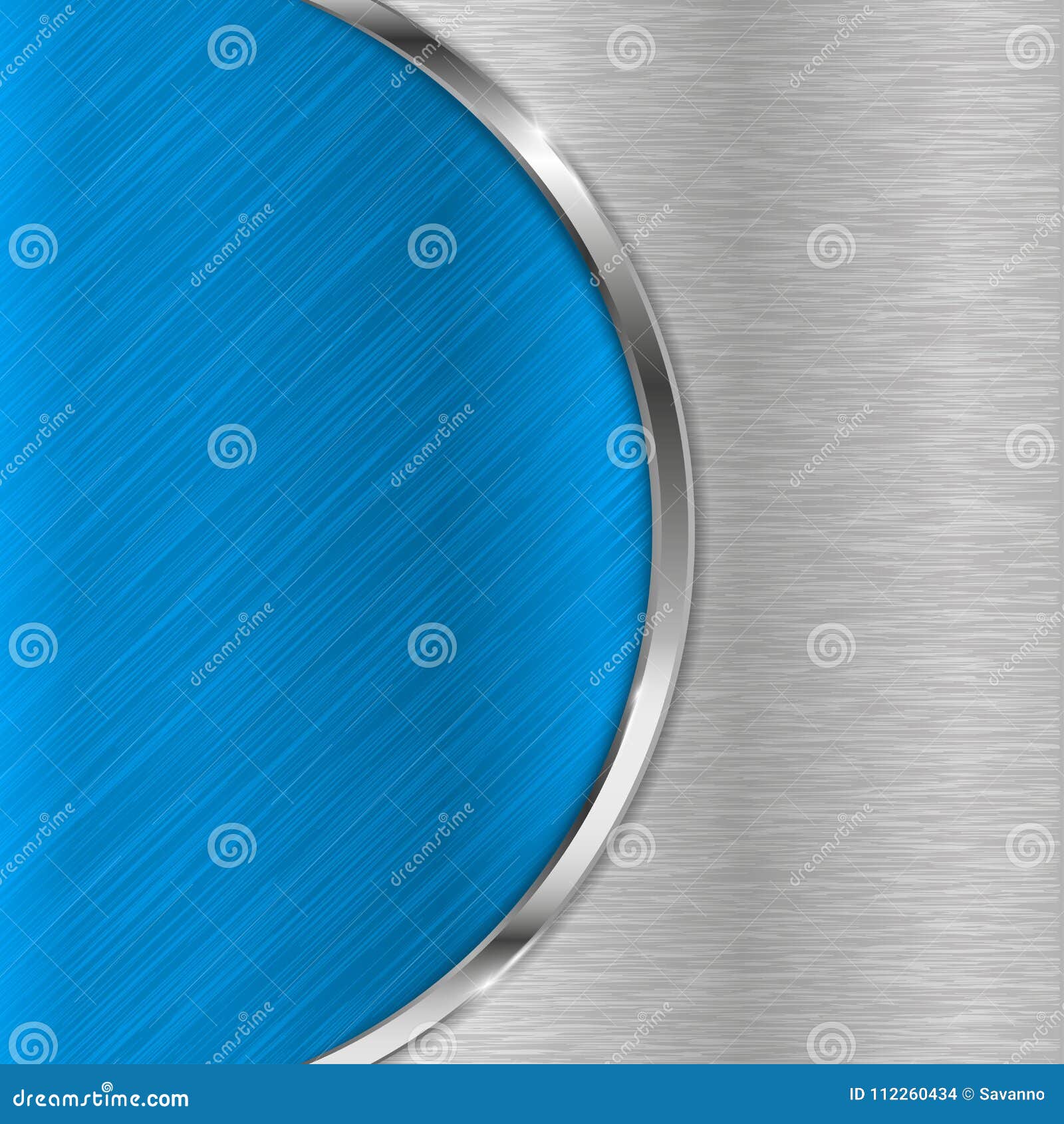 Textura Cepillada Metal Azul Con Los Elementos Del Cromo Ilustración ...