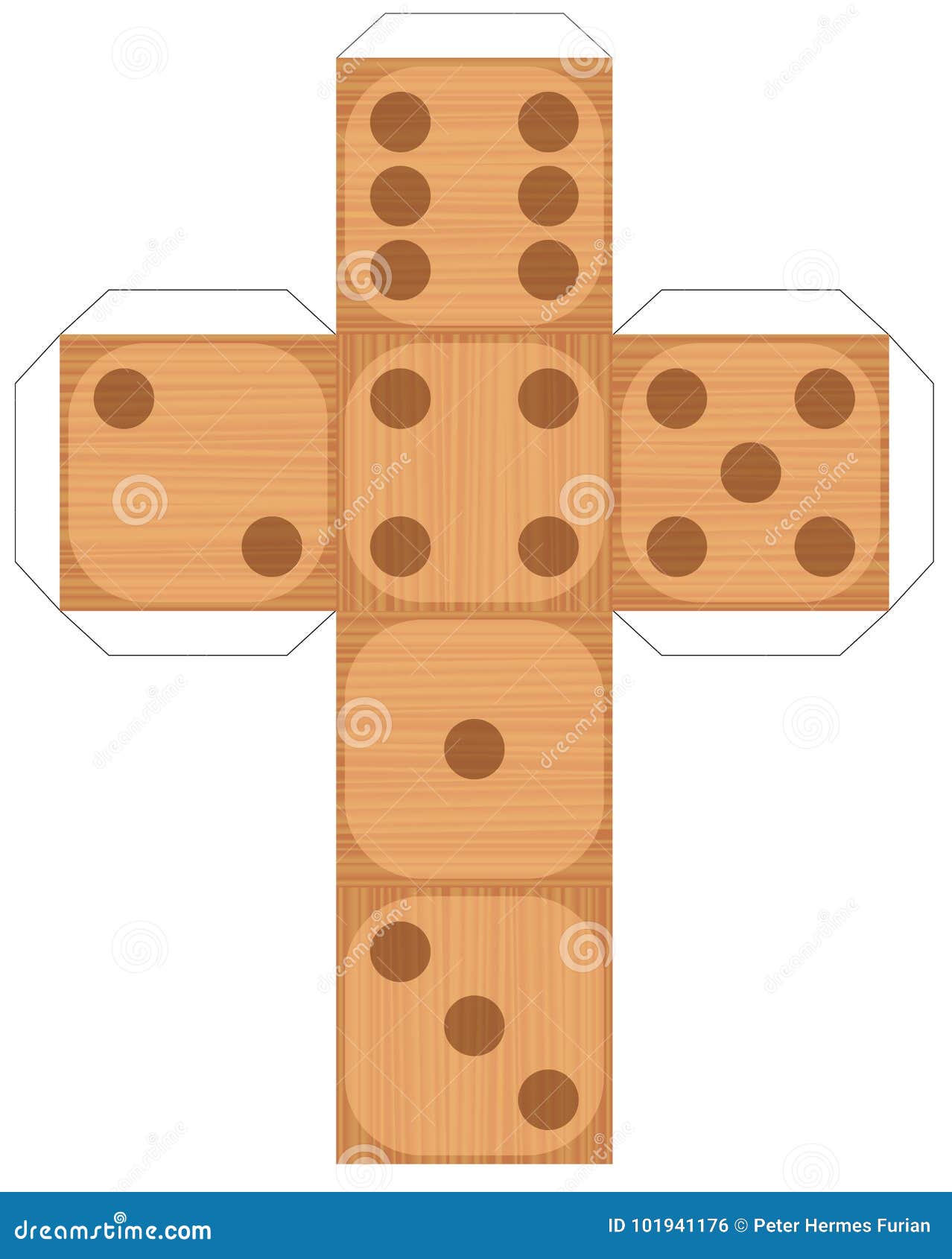 Textura De Madera De La Plantilla De Los Dados Exagonal Ilustración del ...