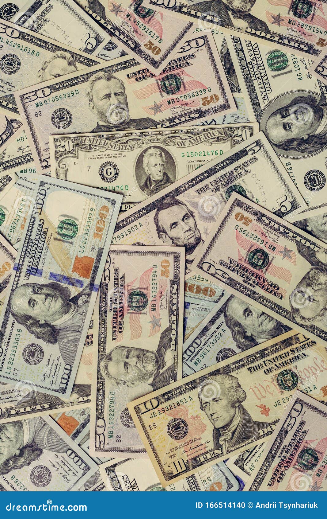 A Textura De Todas As Notas Dos EUA De Cinco, Dez, Vinte, Cinquenta E ...