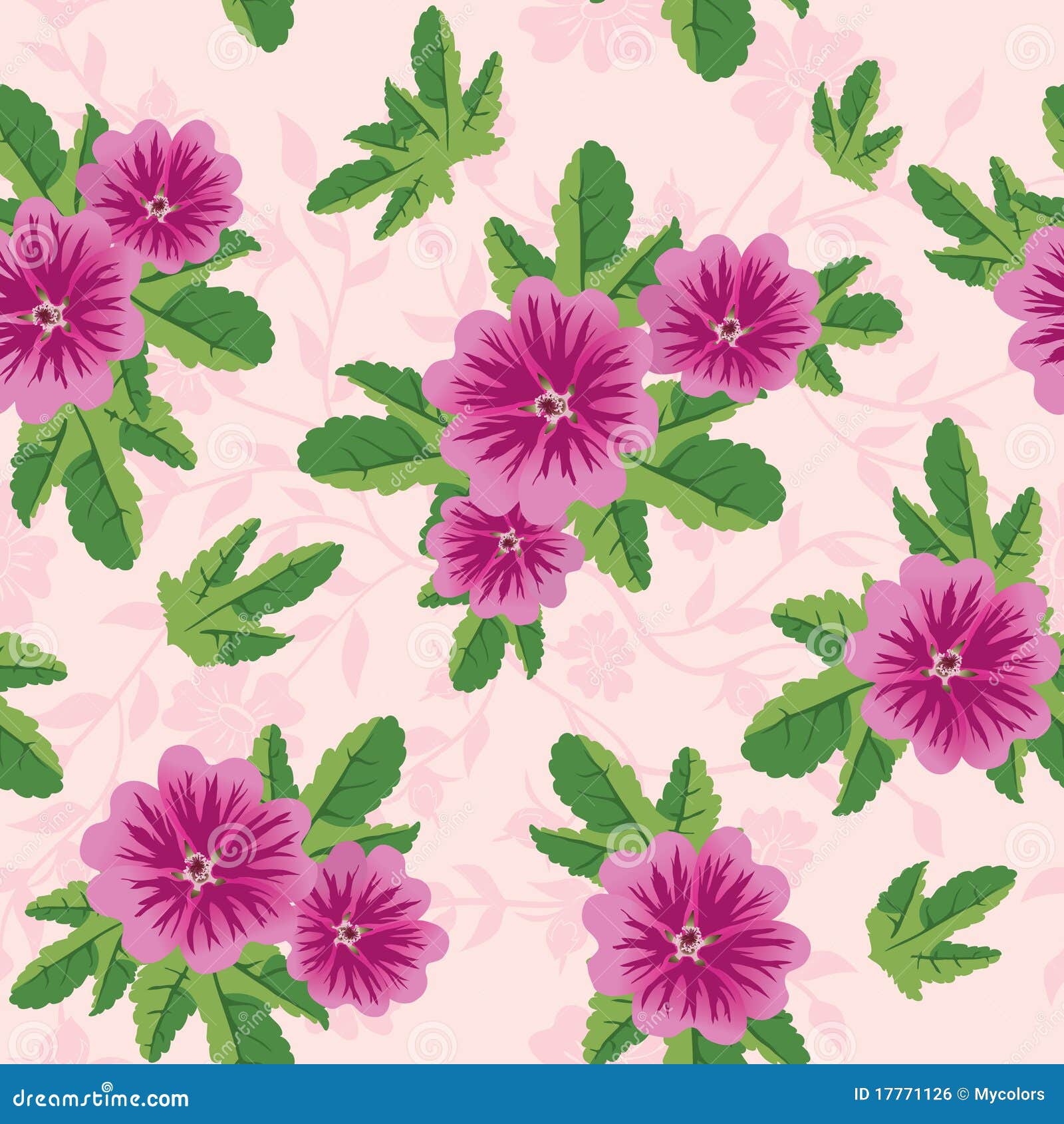 Textura Floral Cor-de-rosa Com Flores Do Malva Ilustração do Vetor ...