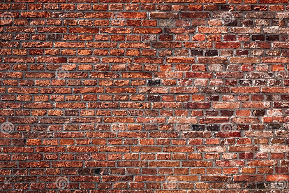 Textura Oscura Del Fondo De Pared De Ladrillos Rojos Antiguos Imagen De