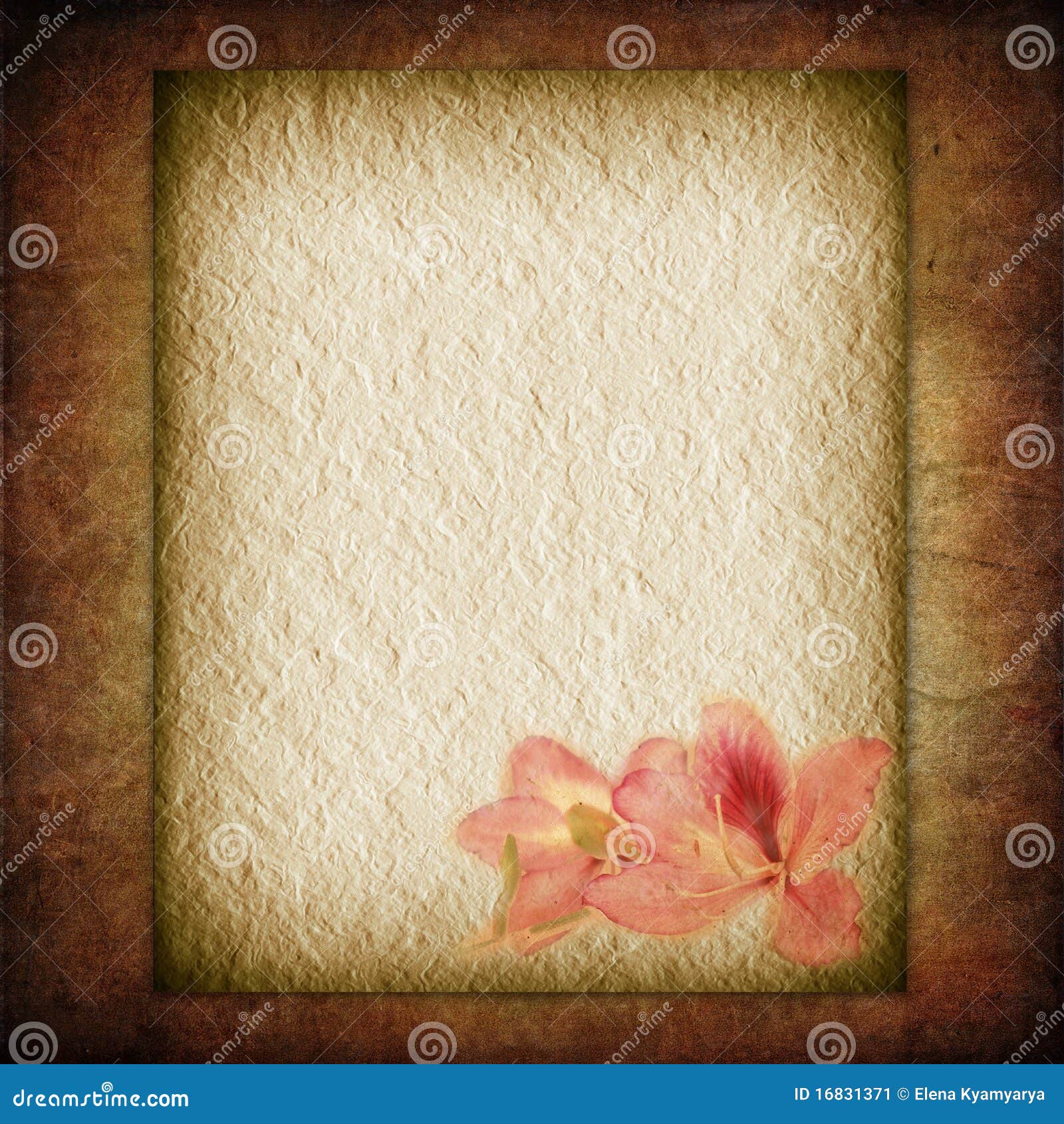 Textural Flower old paper stock illustration. Illustration of aged ...