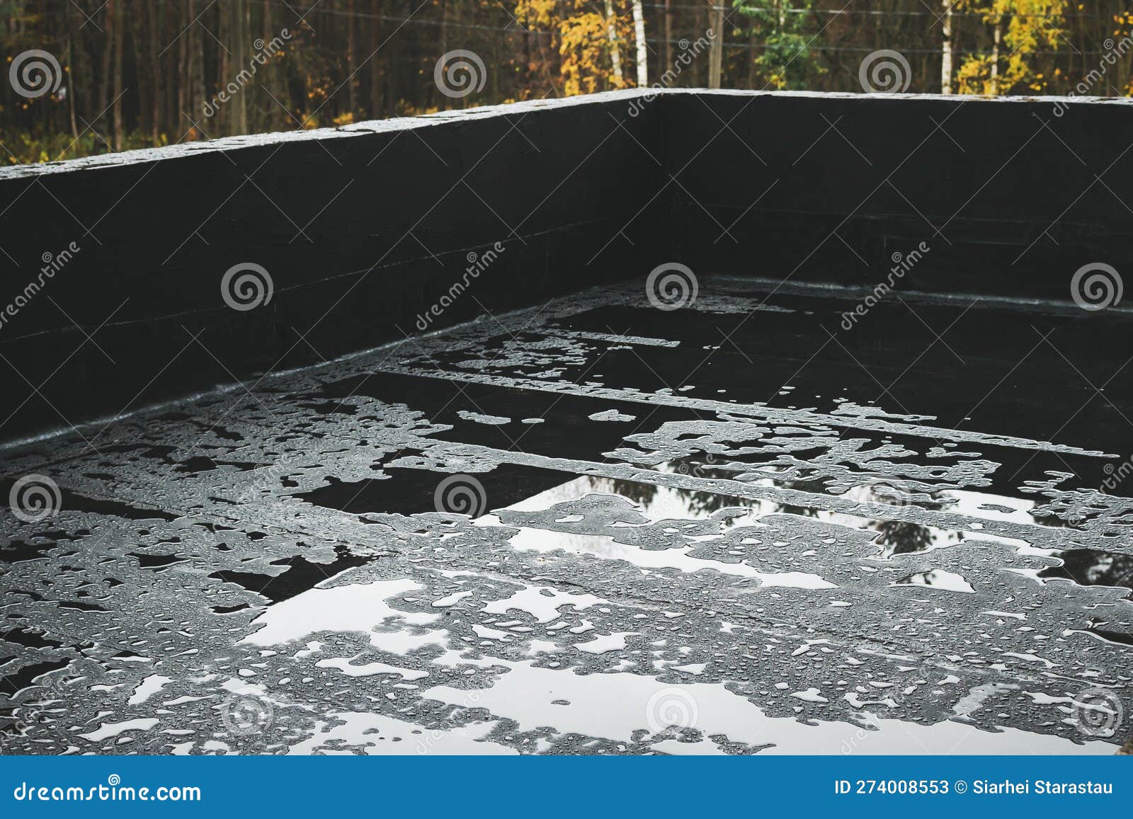 Textural Image of a Wet Roof Covering Stock Image - Image of closeup ...