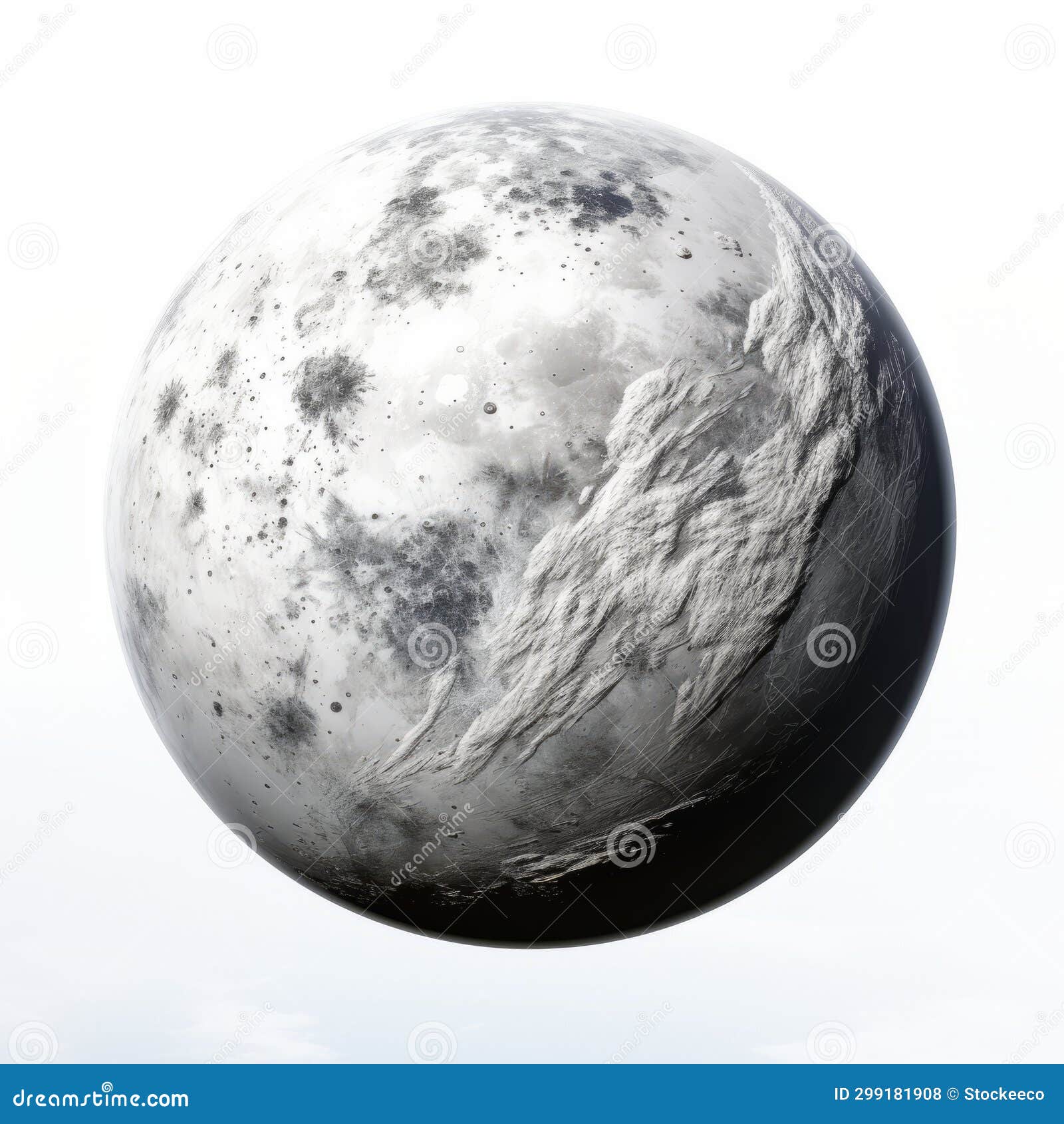 Textural Paint Effects: 3d Model Of Moon In Post-apocalyptic Sky Stock ...